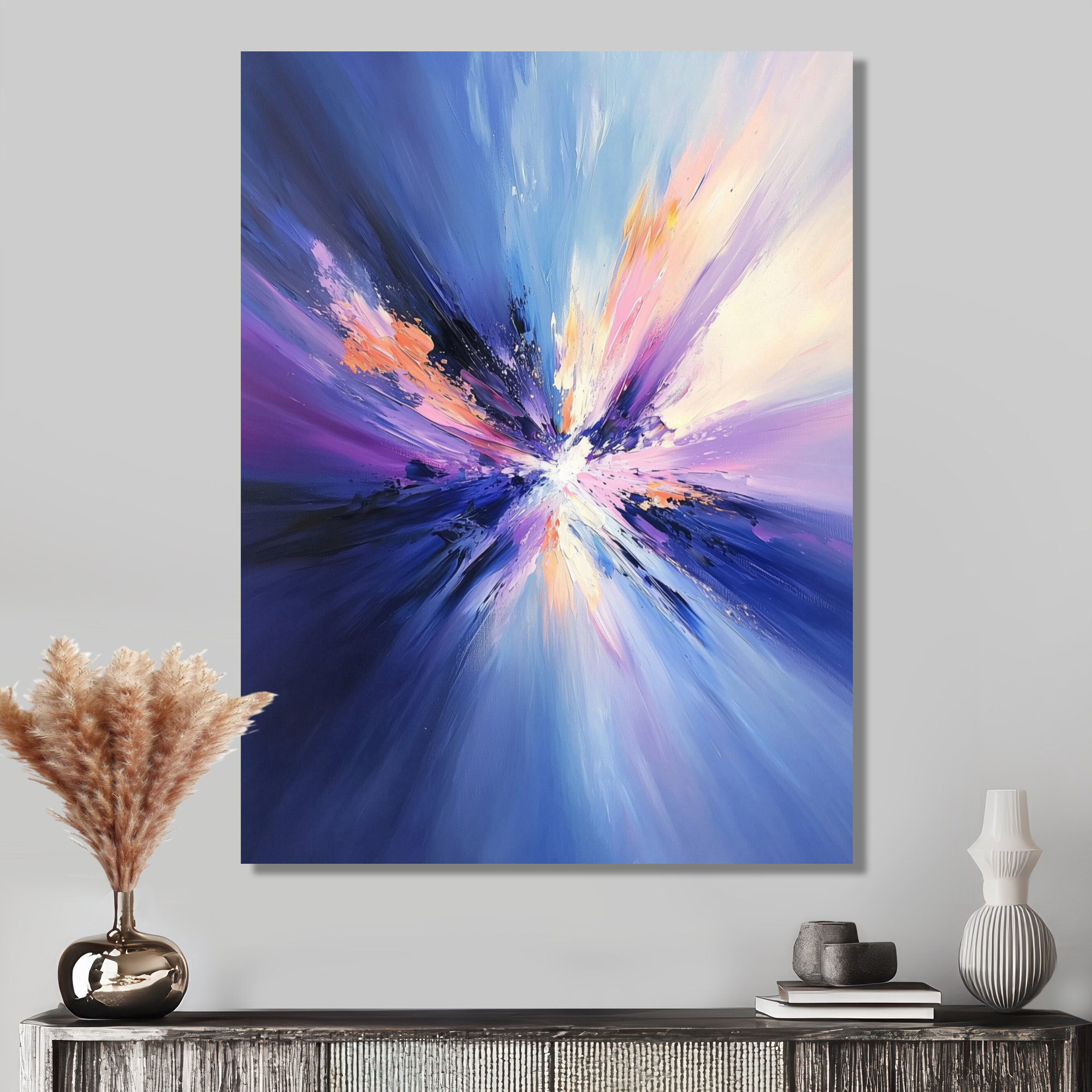 Ivy Bronx Purple Galactic Vortex In Space II - Fractal Metal Wall Art ...
