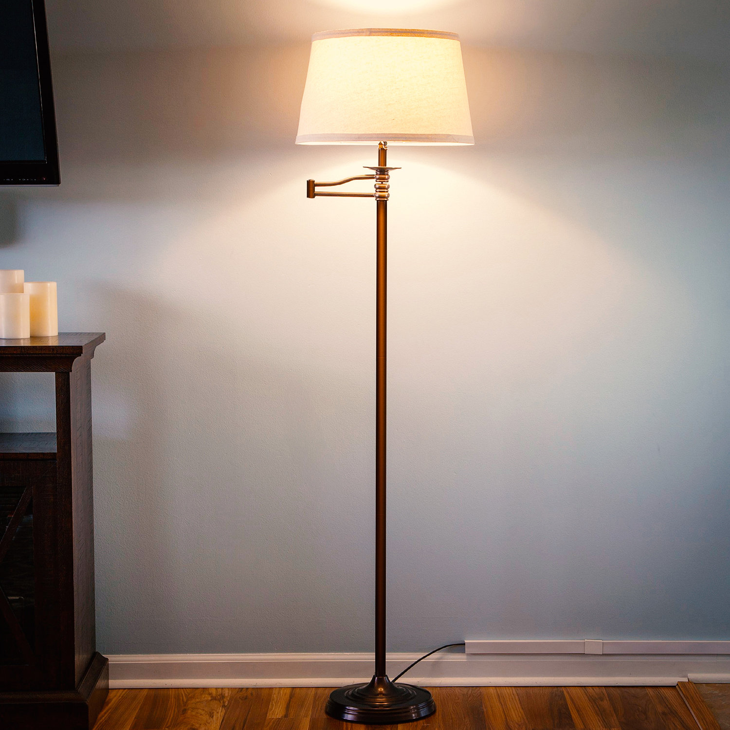 Brightech Caden 62 in. Mid-Century Modern Extendable LED Floor Lamp ...