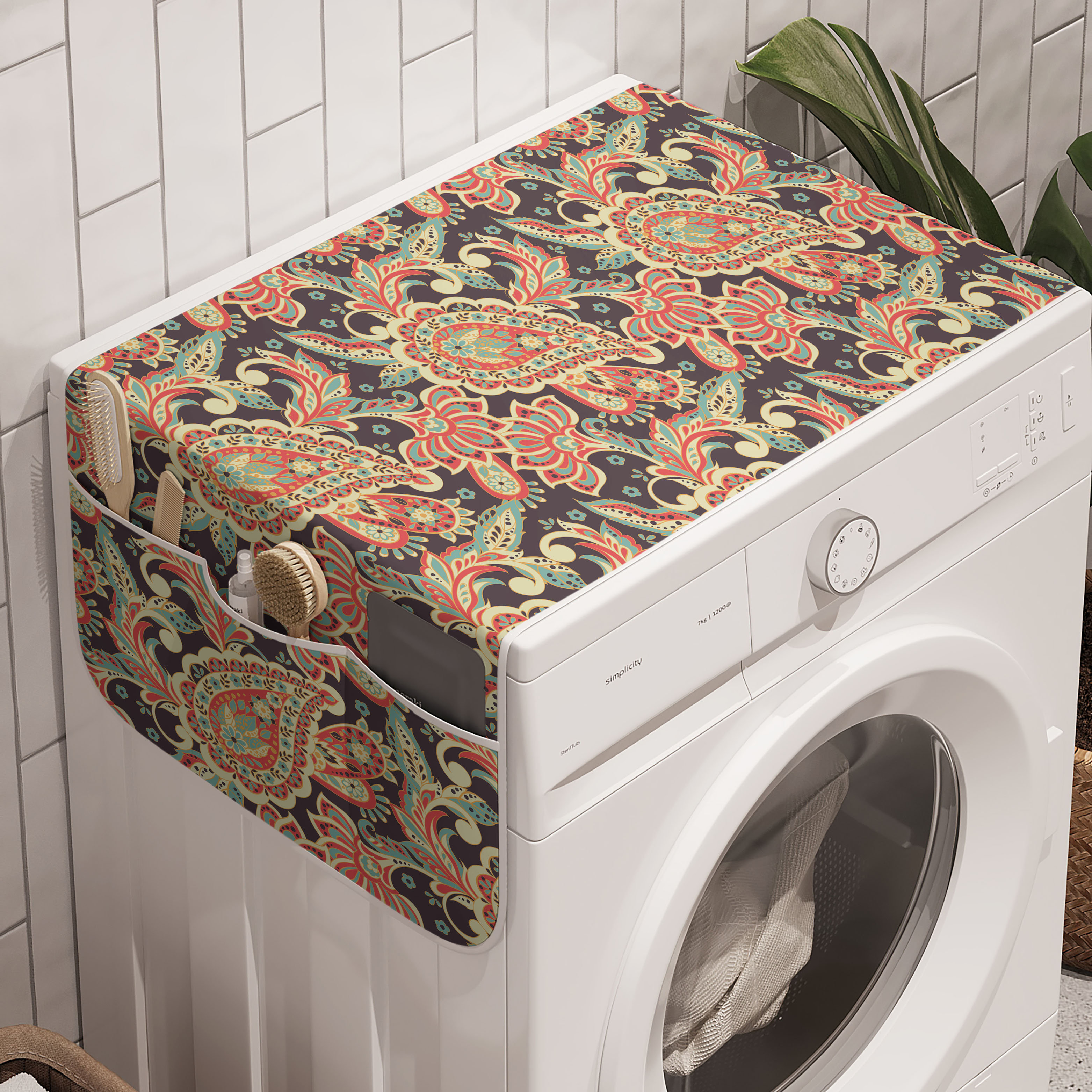 East Urban Home Batik Washing Machine Organizer Pack of 2 47" x 18.5 ...
