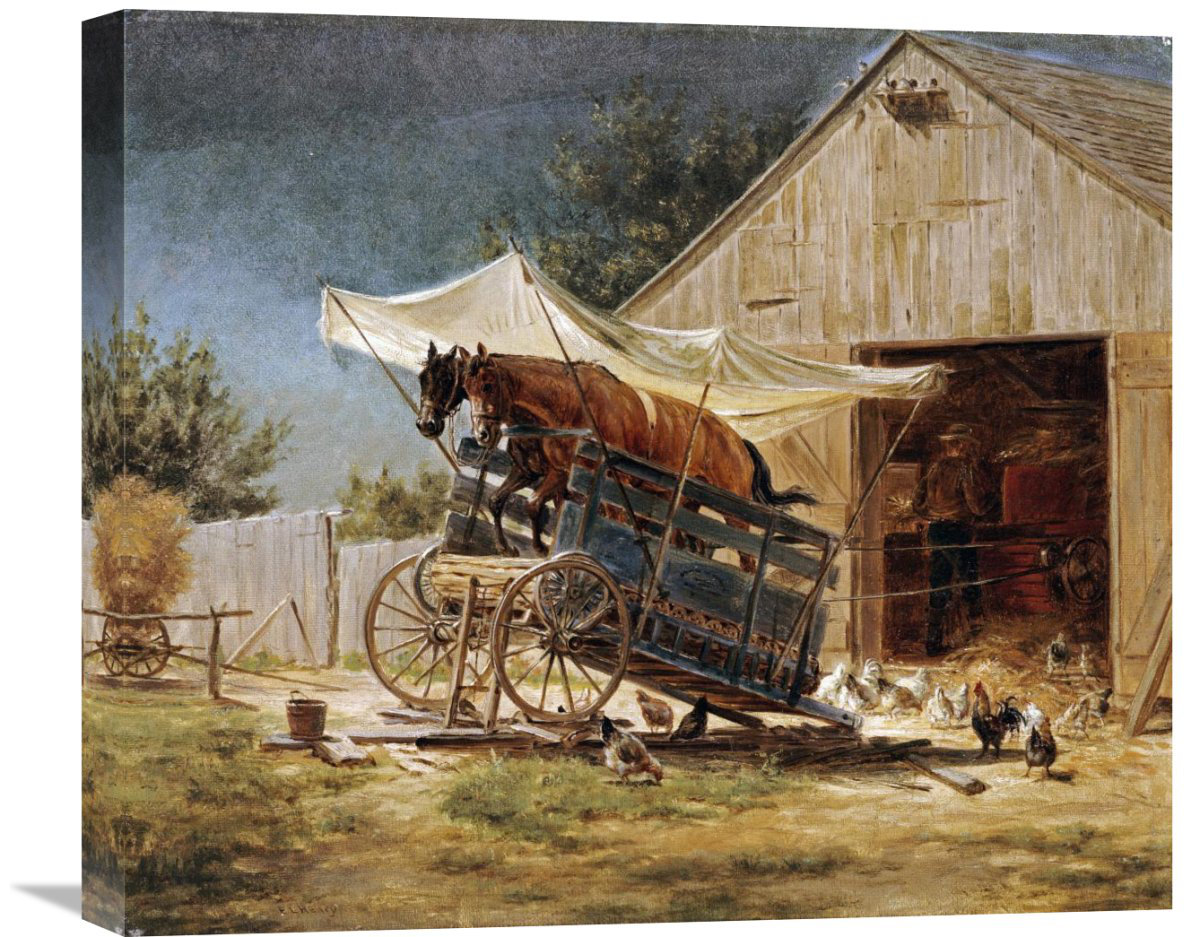 Global Gallery 'The Hay Thrasher' by Edward Lamson Henry Painting Print ...