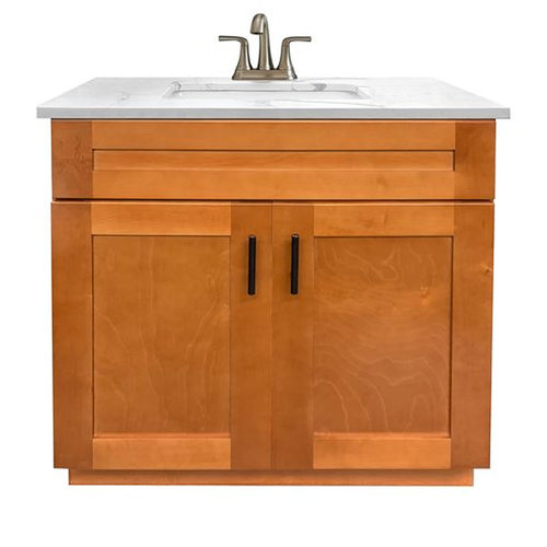 Vanity Atelier 36'' Single Bathroom Vanity Base Cabinet in Maple Shaker ...