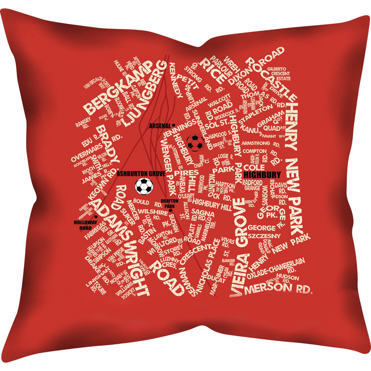 We Love Cushions Roads to Victory Arsenal Cushion | Wayfair.co.uk