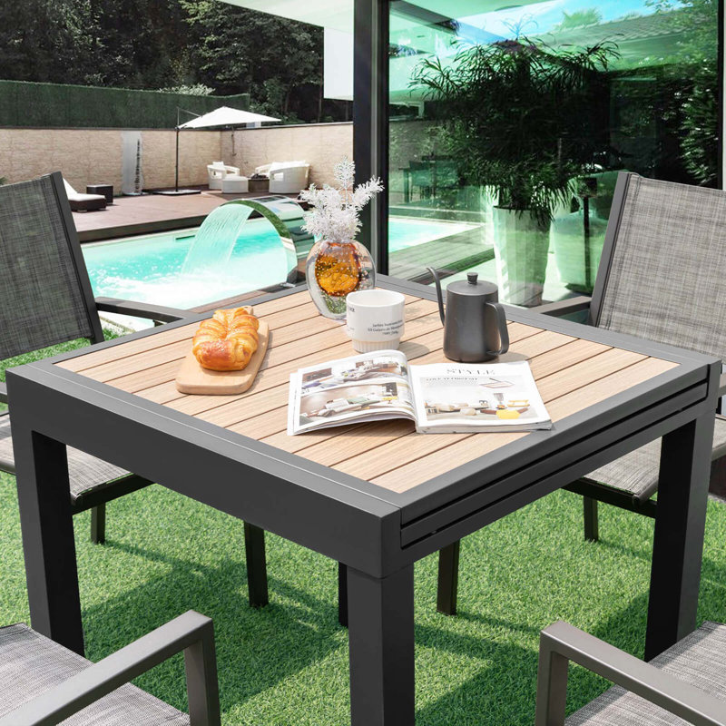 Latitude Run® 31.5"-63" Extendable Patio Table L-shaped Brace Included ...