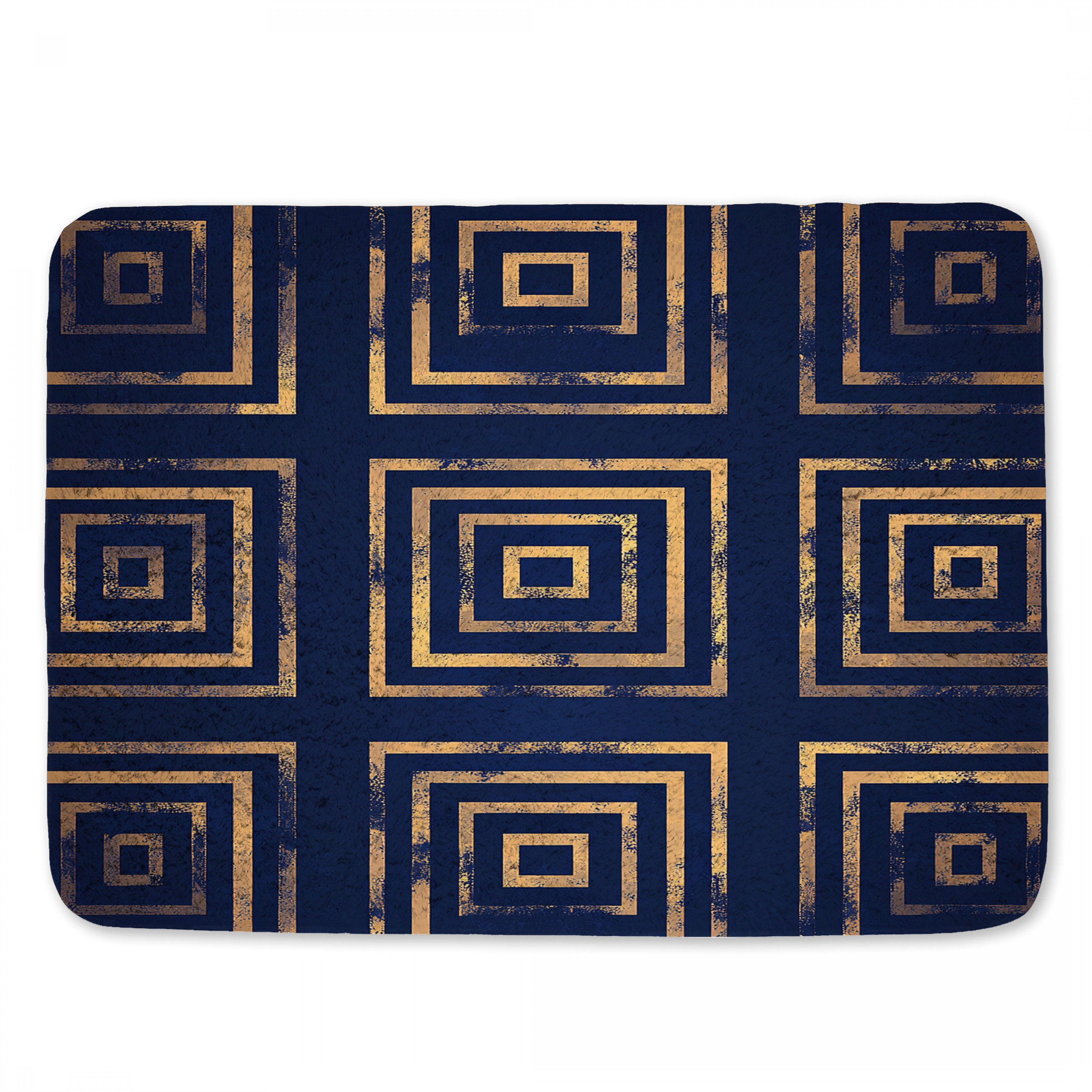 Latitude Run® Golden Squares Bath Mat Abstract Bathroom Decor Art Deco ...