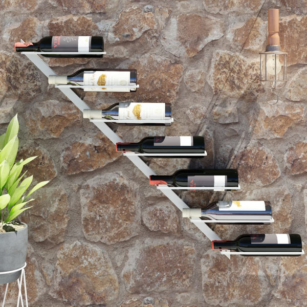 Mercer41 Tahlea 7 Bottle Wall Mounted Wine Bottle Rack | Wayfair
