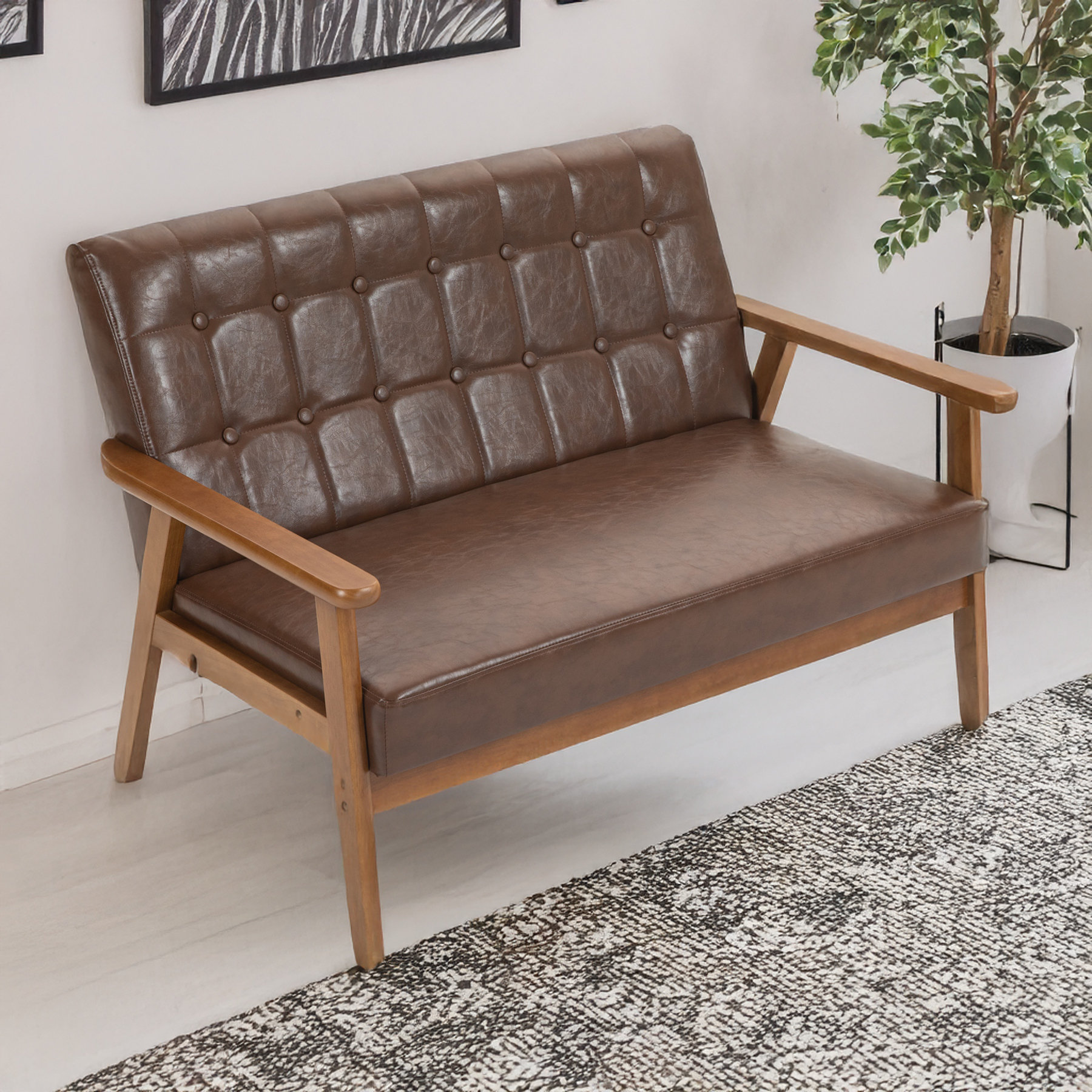 17 Stories Modern Loveseat Living Room Sofa Small Sofa,Upholstered ...