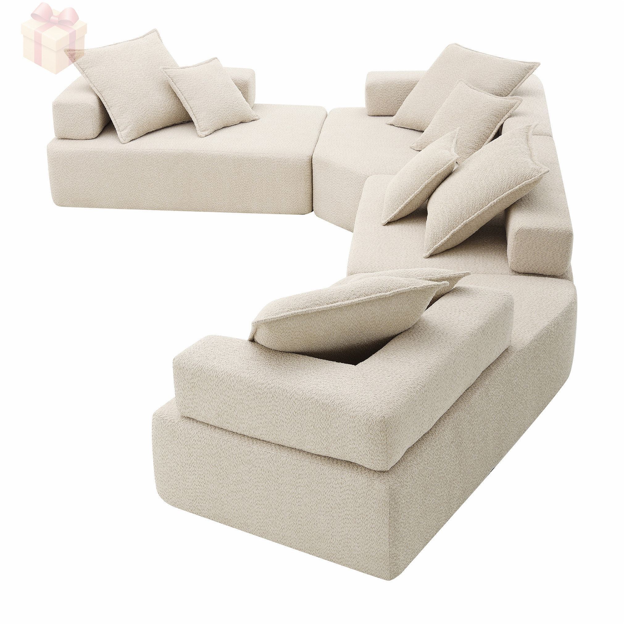 Brayden Studio® Large Floor-Standing Irregular-Shaped Sponge Sofa ...