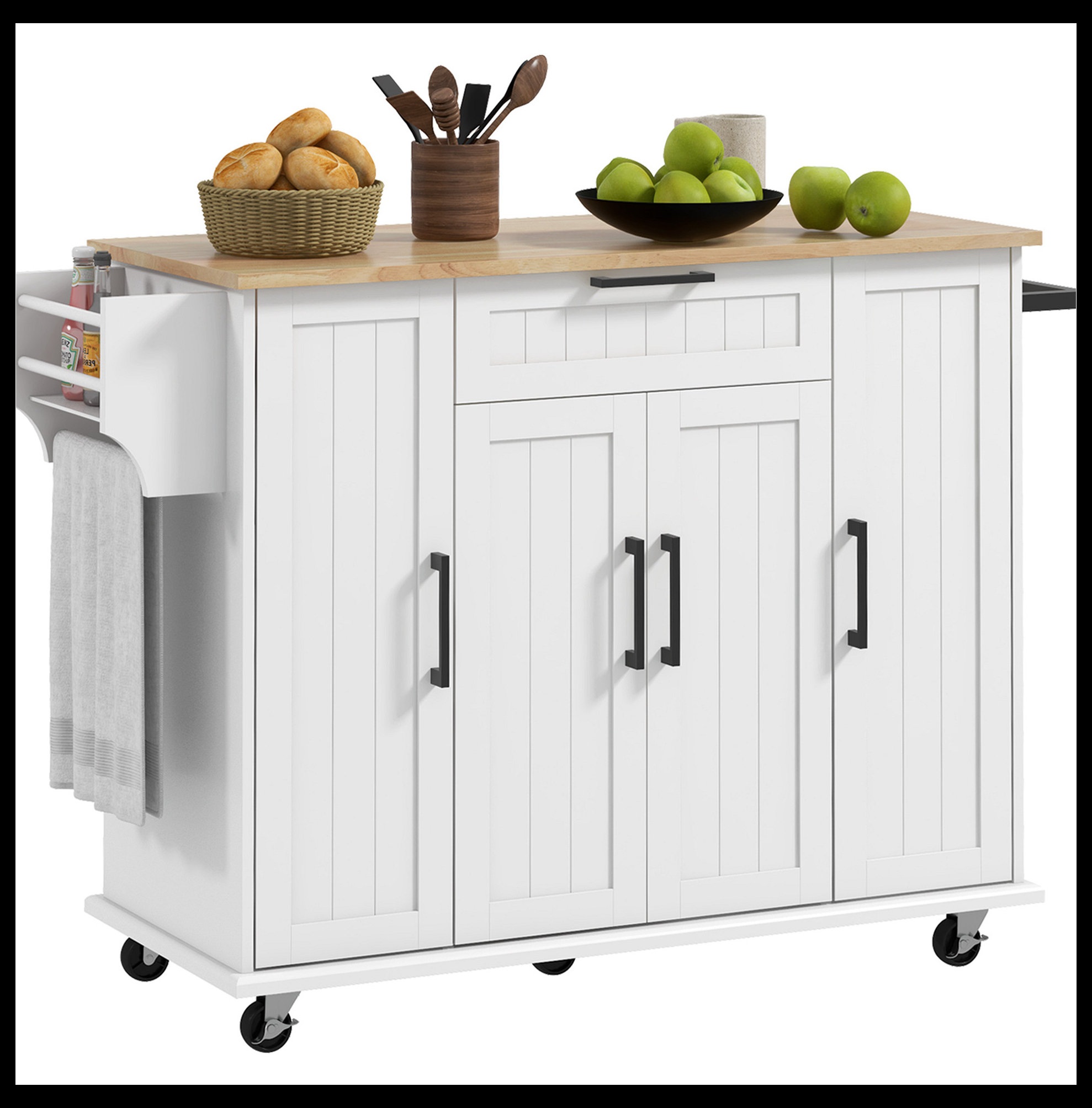 Red Barrel Studio® Darlen Solid Wood Top Kitchen Island | Wayfair