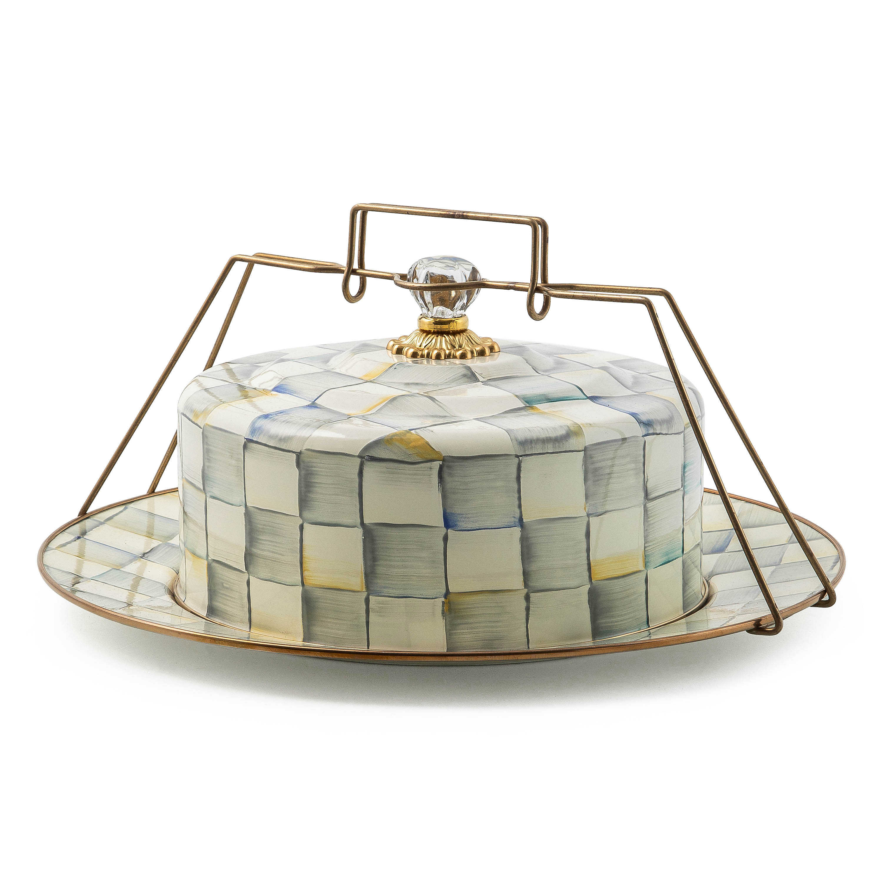 MacKenzie-Childs Sterling Check® Cake Carrier | Perigold