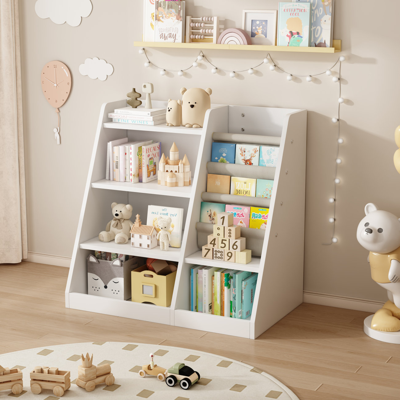 Ebern Designs Wooden Toy Storage Organizer Cabinet For Kids, A ...