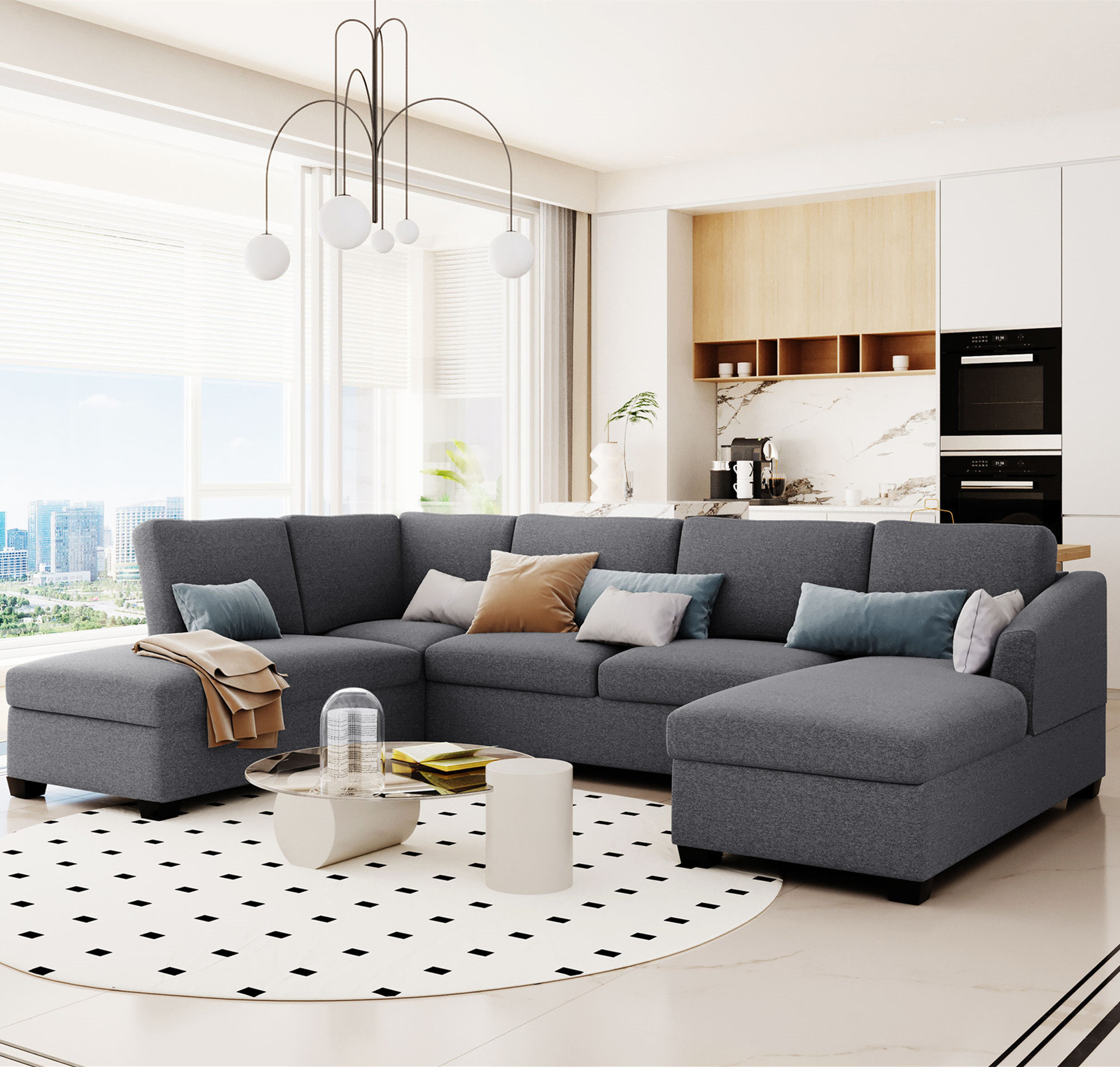 Latitude Run® Simrah 116.93" Wide Left Hand Facing Corner Sectional ...