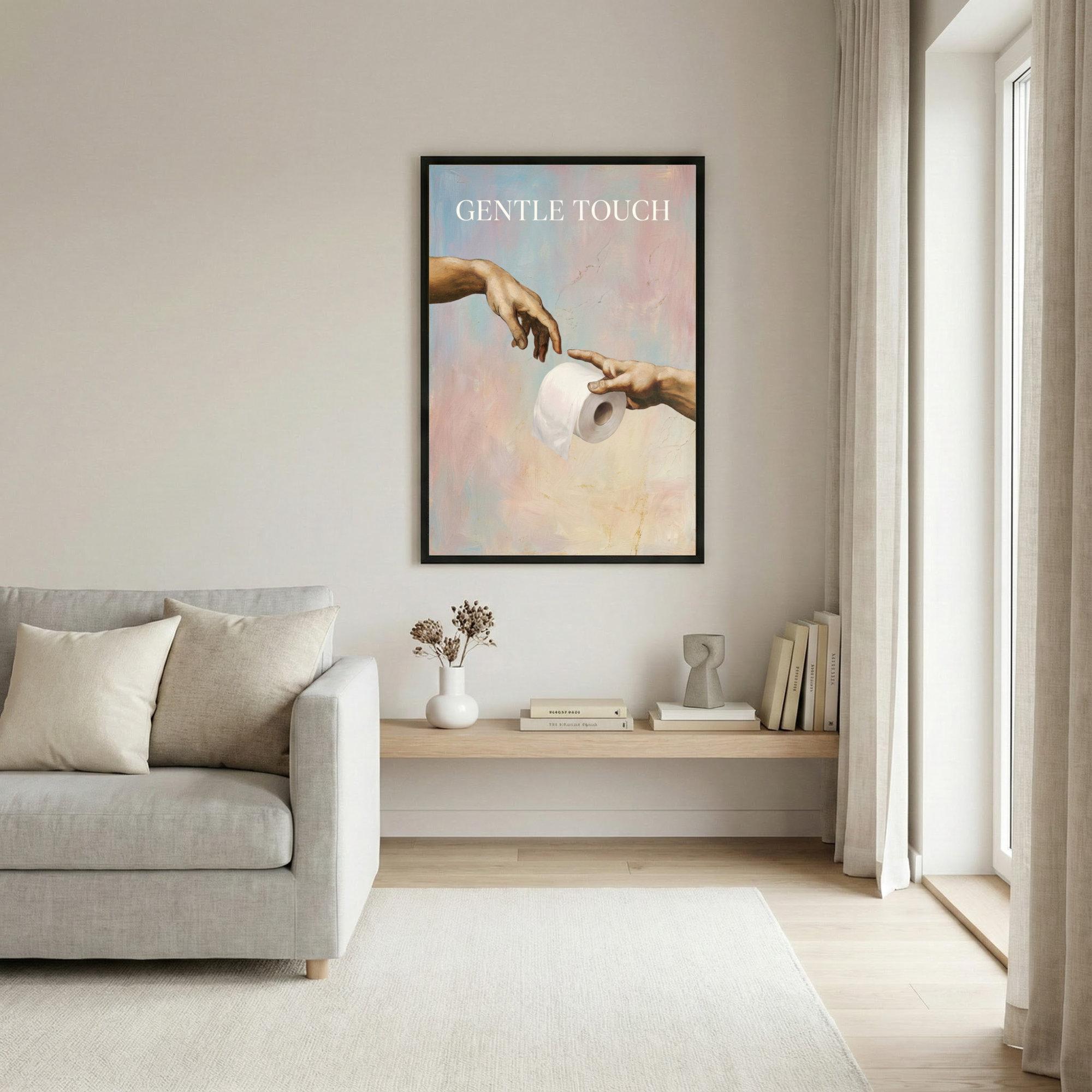 Winston Porter Gentle Touch Creation Of Adam Toilet Paper Canvas ...