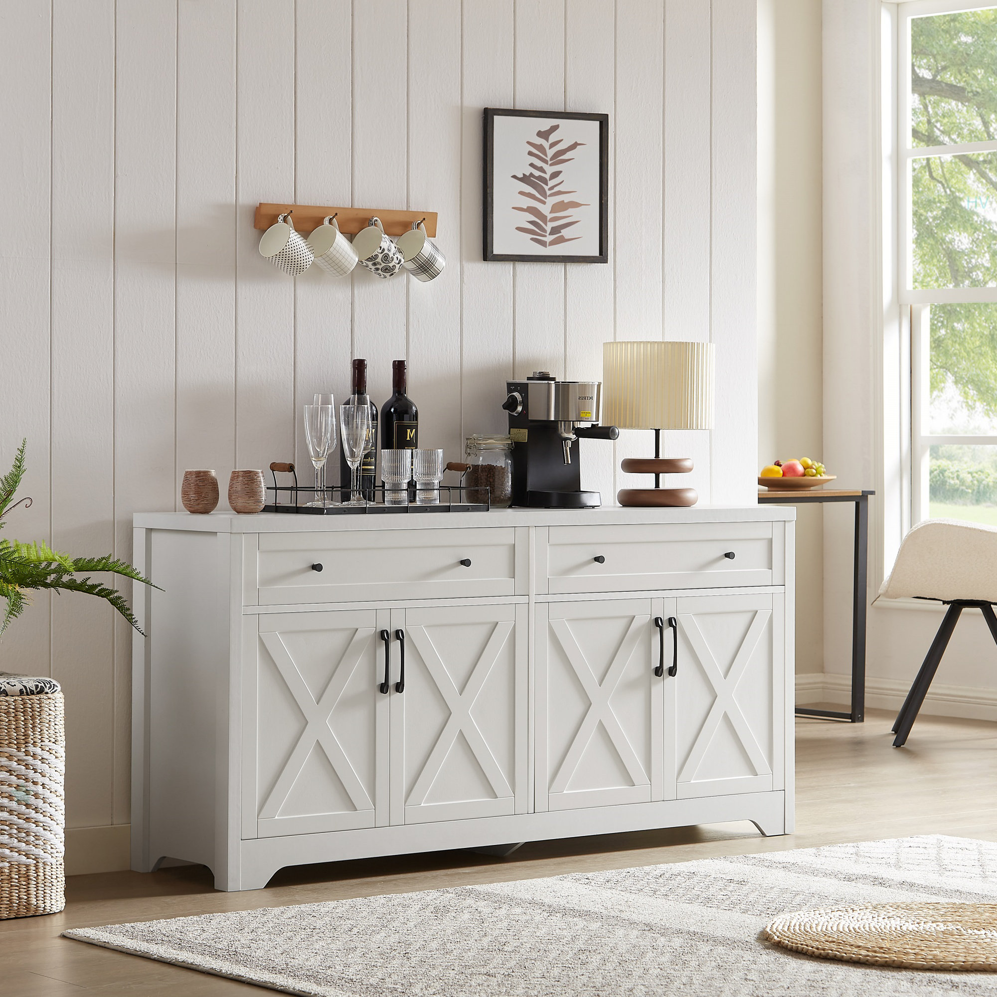 Gracie Oaks 61 inch TV cabinet for living room, multifunctional ...