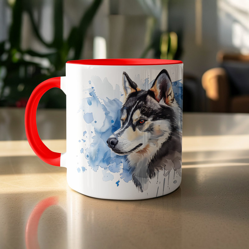 East Urban Home Set of 4 – Miniature Pinscher Watercolor Design 11oz ...