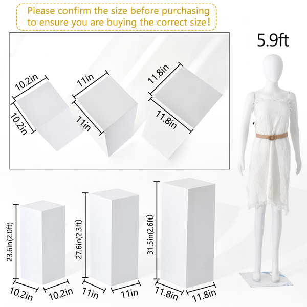 Wokaiduo 3pcs Metal Pedestal Stand For Party, White Display Stands ...