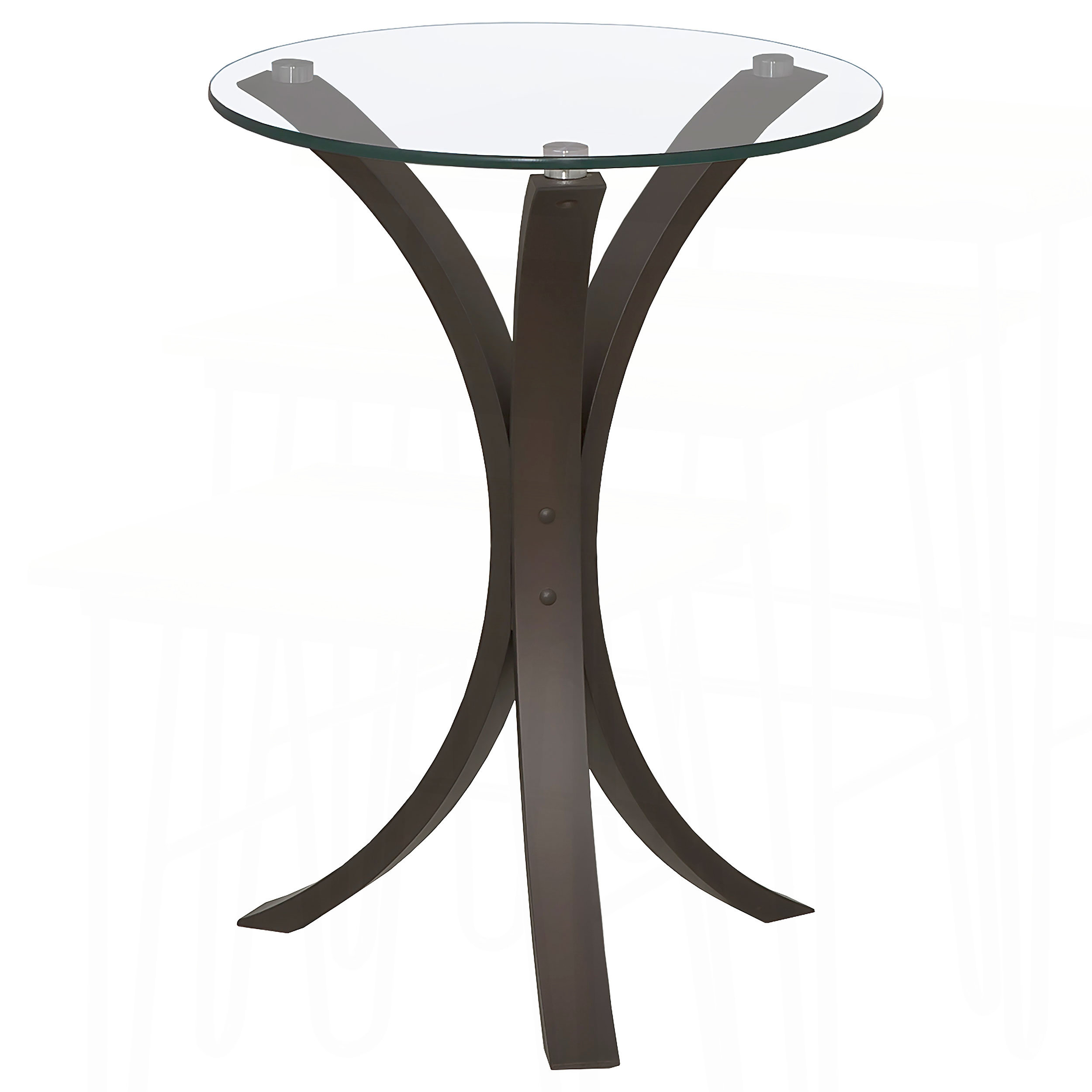 Ebern Designs Helena Cappuccino Round Glass Top Accent Side Table | Wayfair