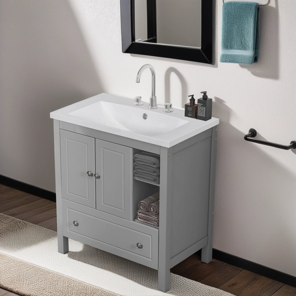Winston Porter Oniesha 30 Single Bathroom Vanity With Ceramic Top