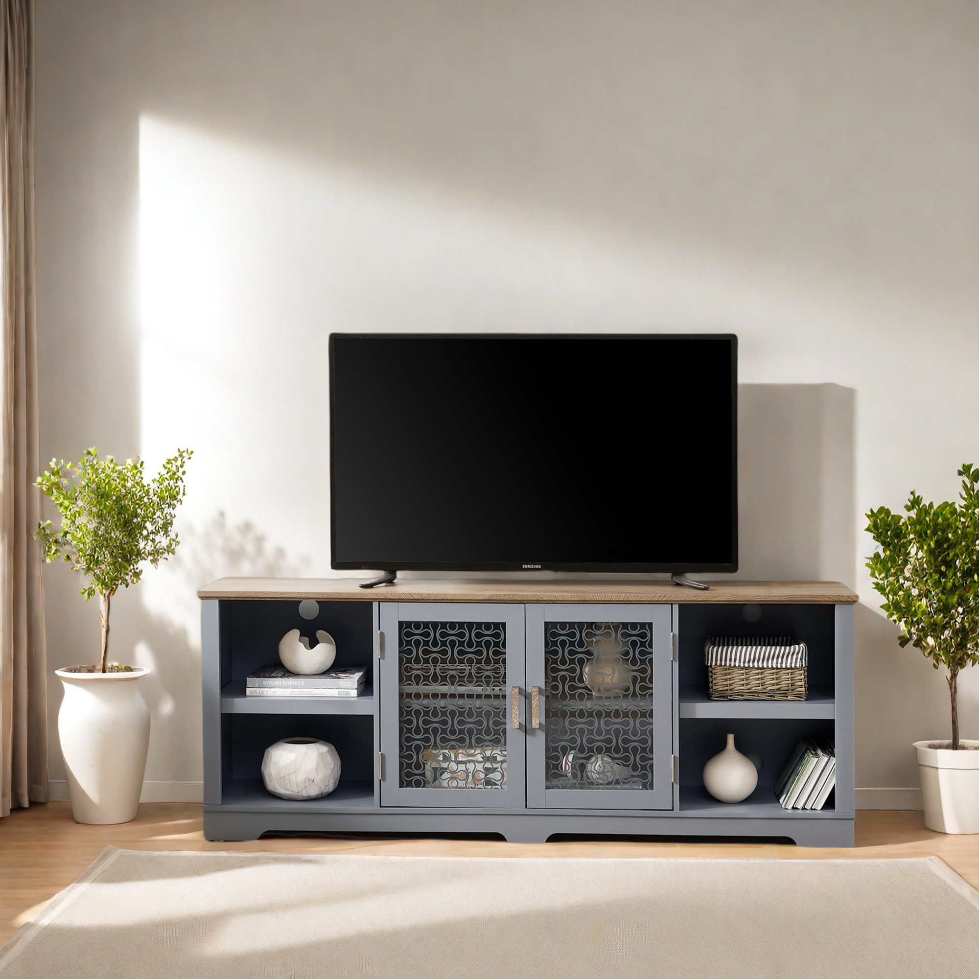 Lark Manor™ Modern Farmhouse TV Stand - Entertainment Console For Tvs ...