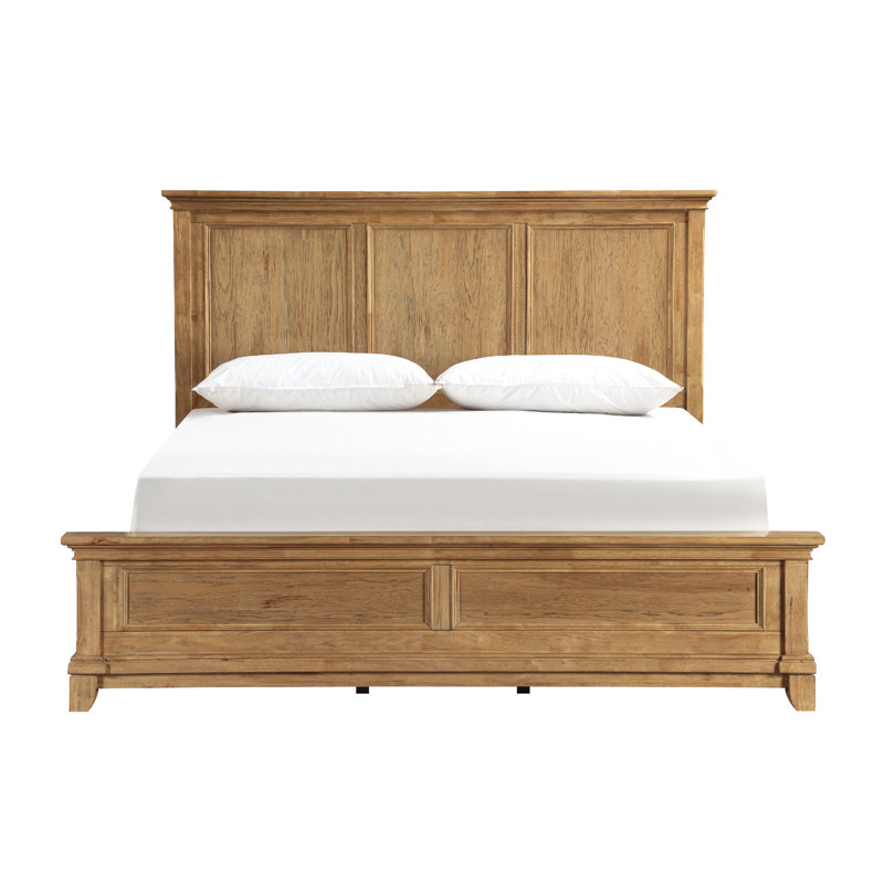 Benjara Seny Queen Bed, Rustic Design, Picture Frame Mouldings, Honey ...