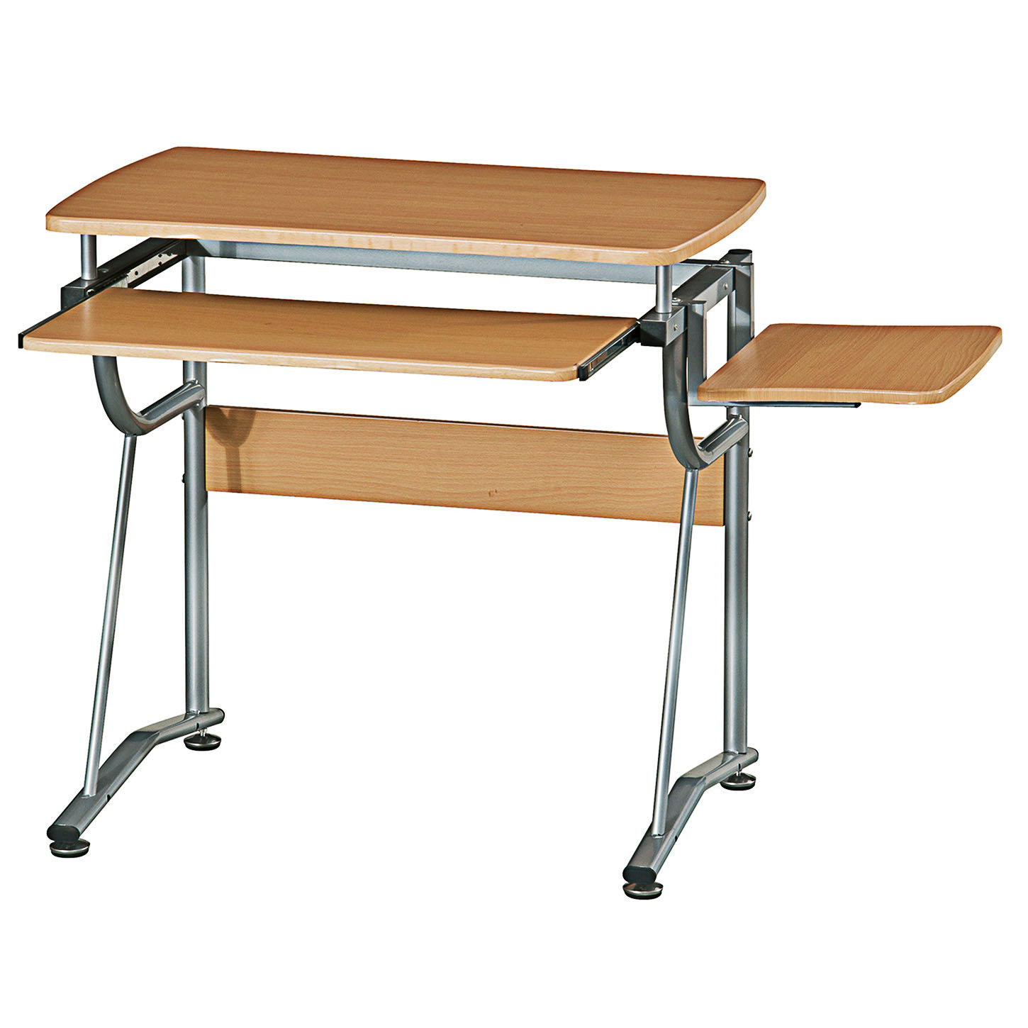 Ebern Designs Compact Computer Desk With Side Shelf And Keyboard Panel ...