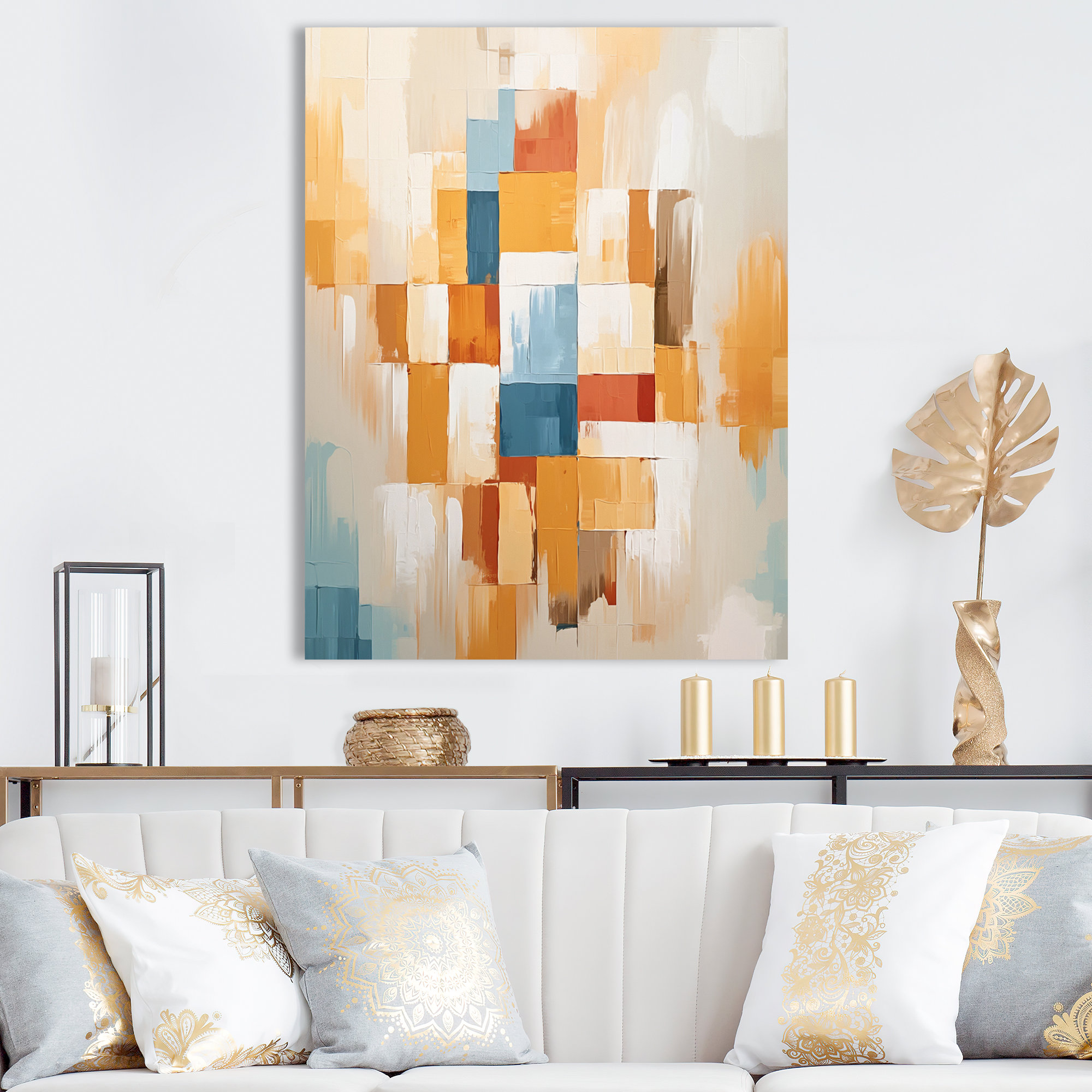 Wrought Studio Beige Blue Colorful Retrovisions - Modern Midcentury ...