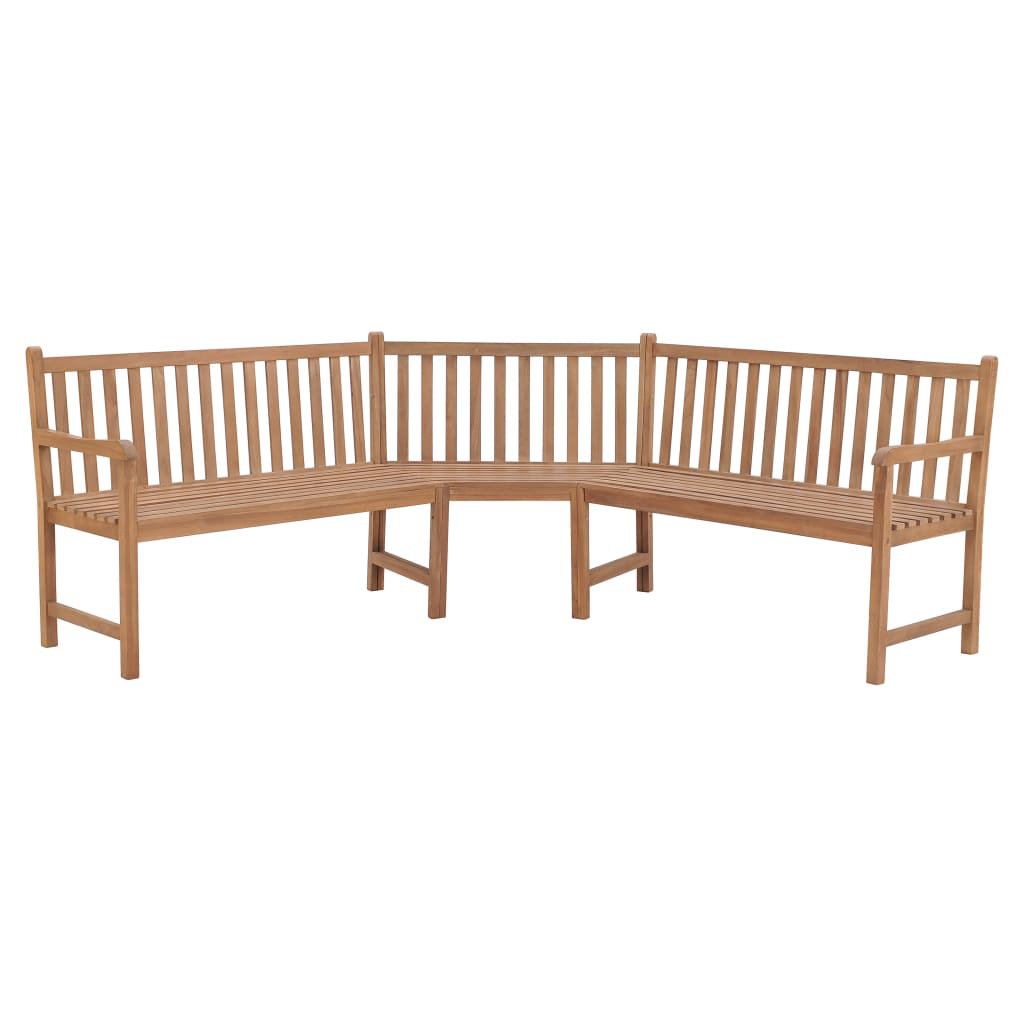 Red Barrel Studio Patio Corner Bench 72.8"x72.8"x35.4" Solid Teak Wood ...