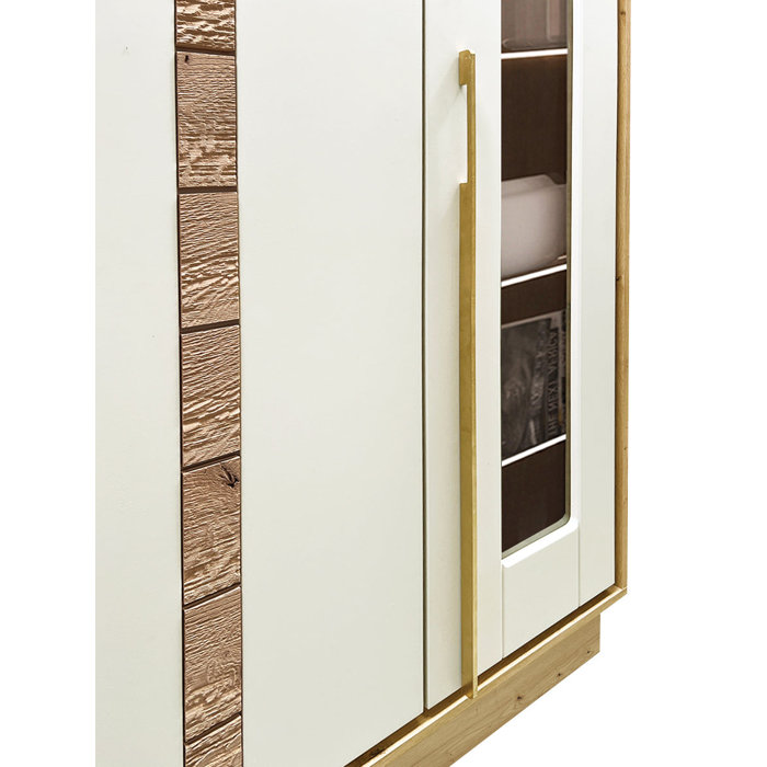 Latitude Run Sophisticated Cashmere and Artisan Oak Wardrobe W89cm ...