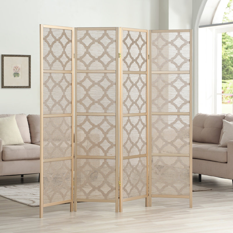 Lark Manor Quarterfoil infused Diamond Design 4-Panel Room Divider ...