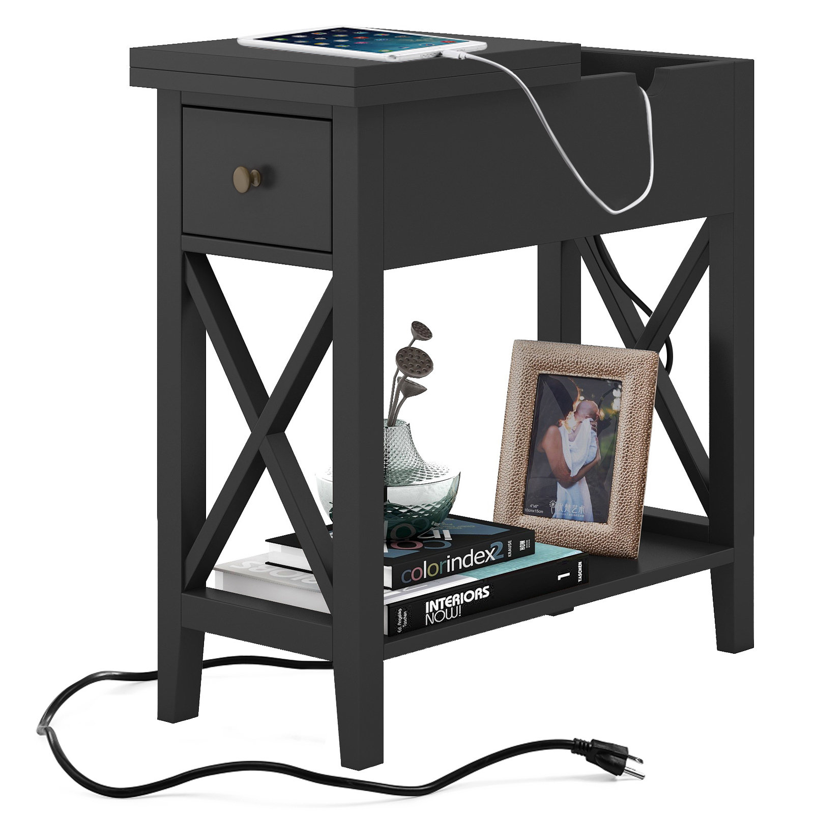 Gracie Oaks Mooneyham Tray Top End Table with Storage & Reviews | Wayfair