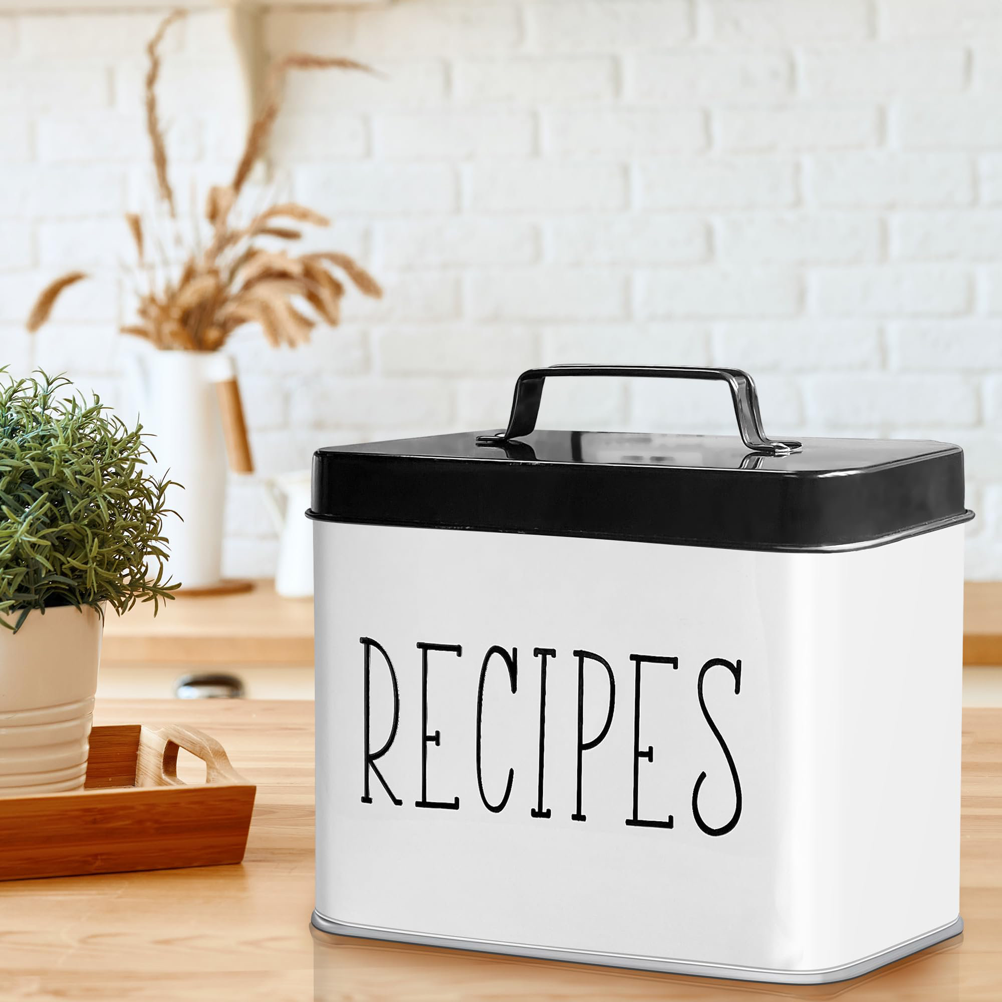 BOJUNTAN Recipe Box With Cards And Dividers, Recipe Cards And Box Set ...