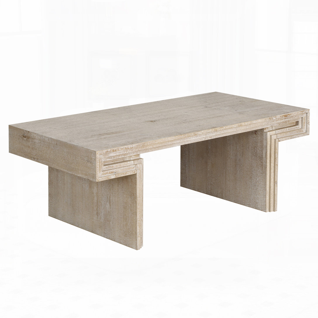 Gracie Oaks Wood Texture Rectangular Coffee Table | Wayfair