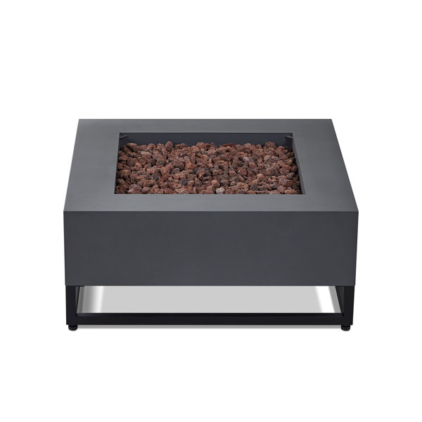 Real Flame Blake 36" Square Steel Propane or Natural Gas Fire Pit Table ...