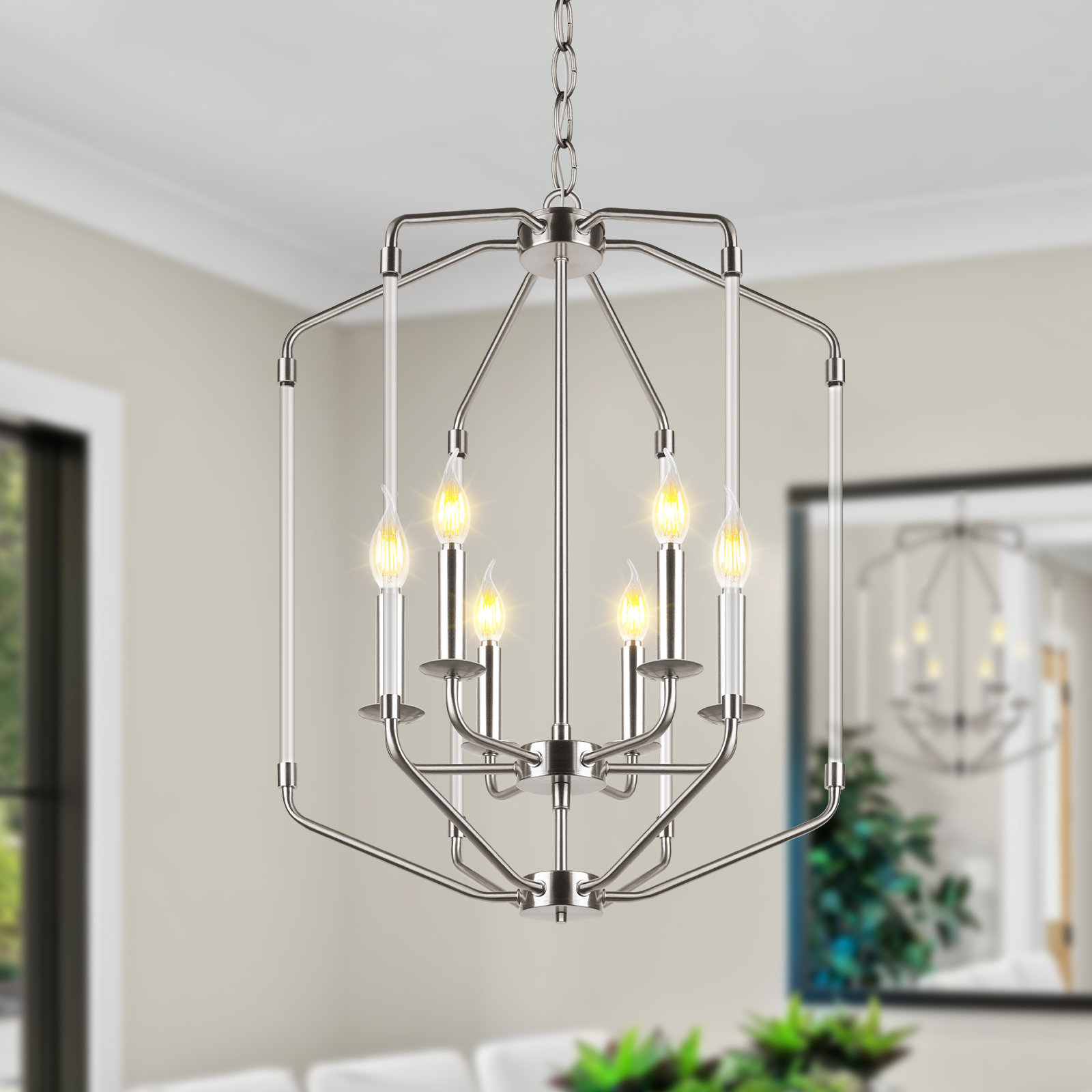 Wrought Studio™ Wrought Studio Kura 1-Light Brushed Nickel Pendant ...