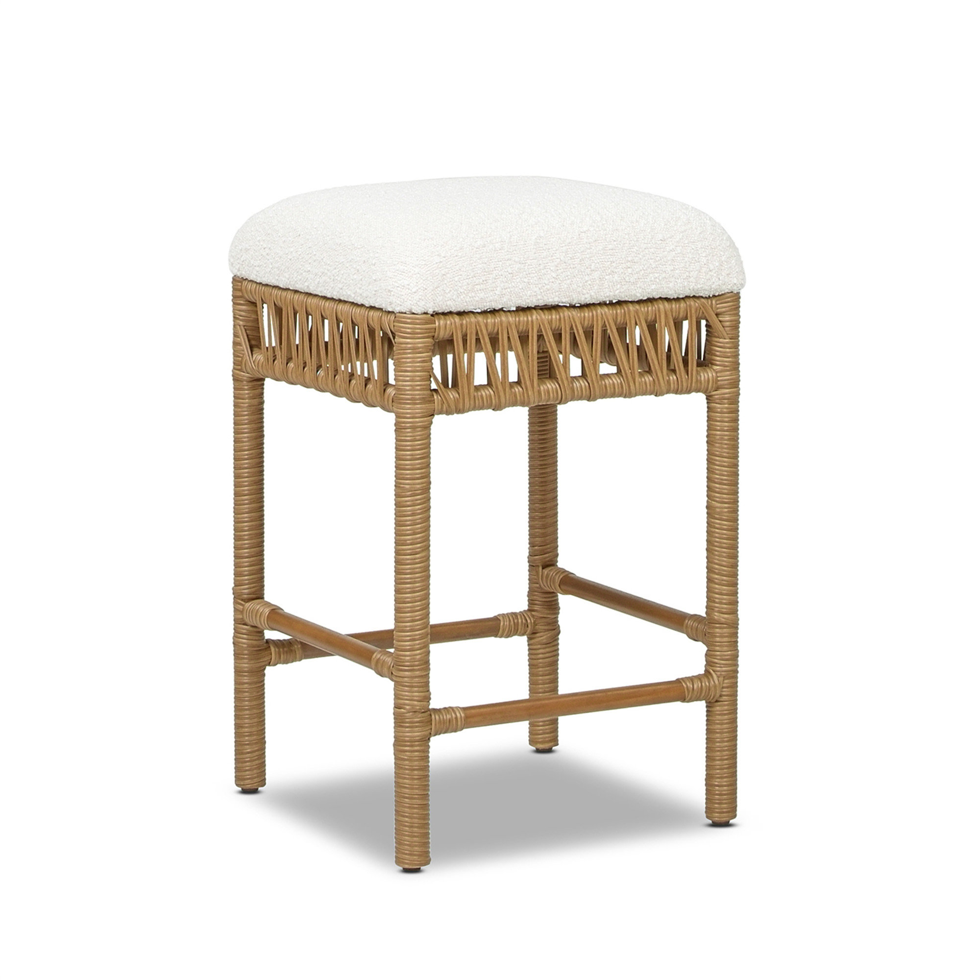 Bayou Breeze Lucia 25.5" Backless Upholstered Counter Stool With Resin ...