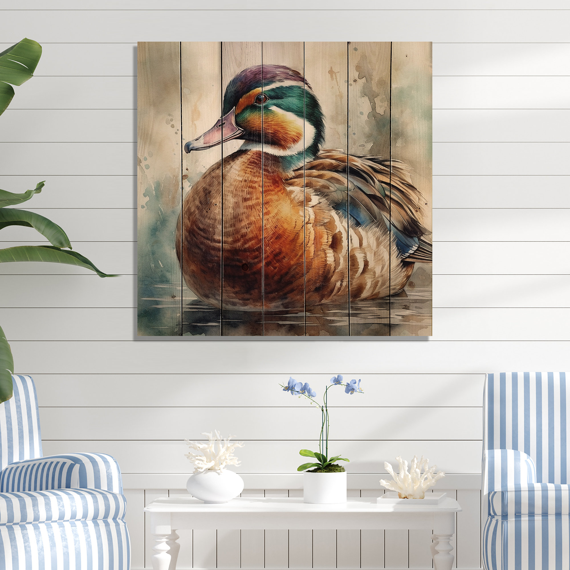 Rosalind Wheeler Magnificent_Male Duck IV Print on Natural Wood | Wayfair