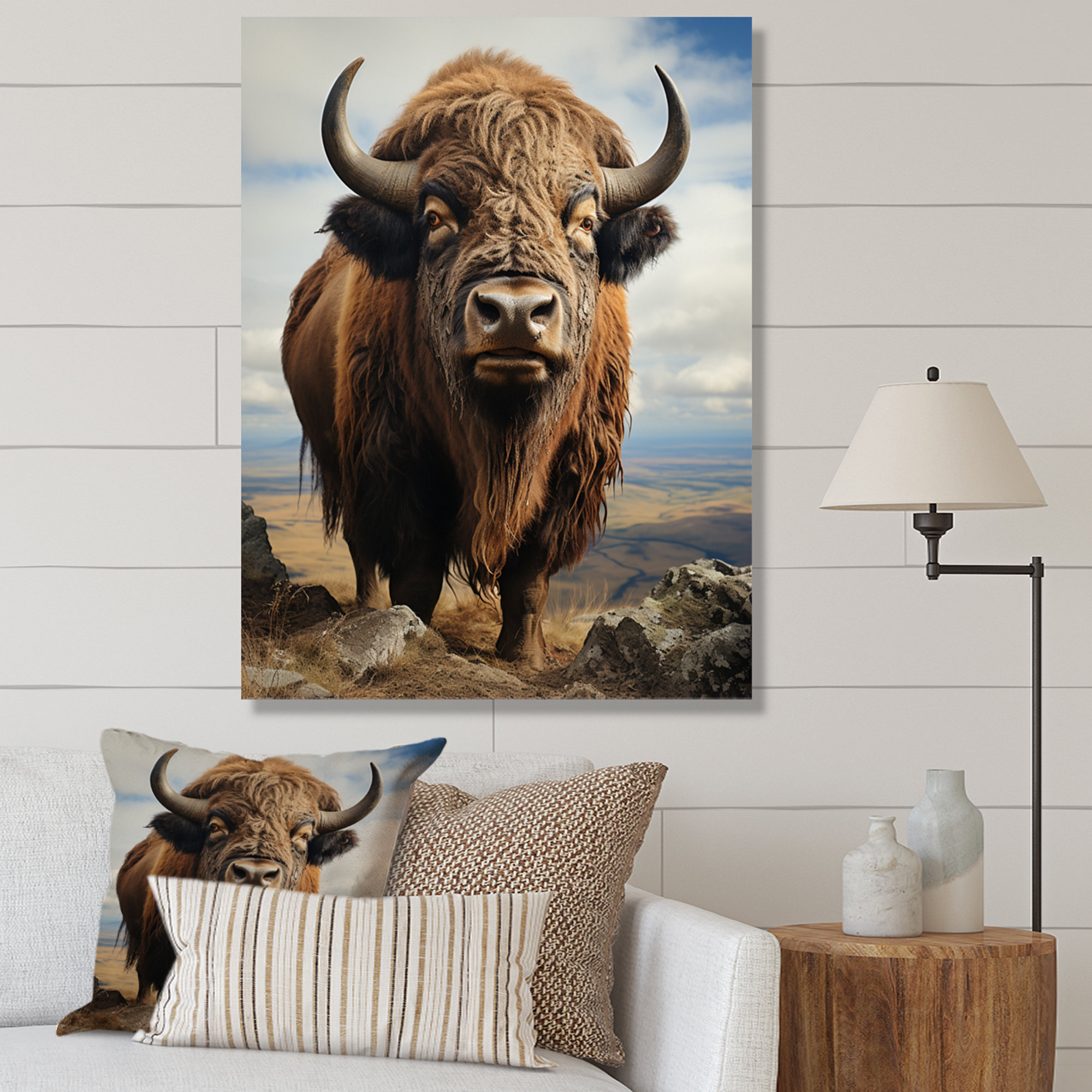 Foundry Select Bison Bold And Free - Animals Wall Art Living Room | Wayfair
