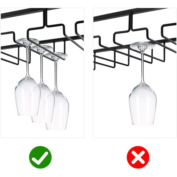Prep & Savour Dhanishta Wine Glass Rack Under Cabinet Stemware Holder ...