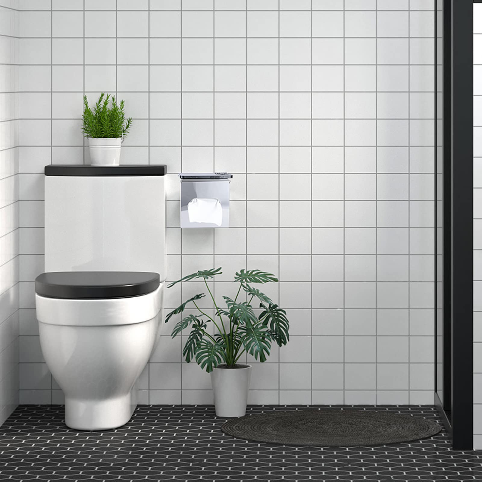 Latitude Run® Square Stainless Steel Tissue Box Cover - Wall Mounted ...