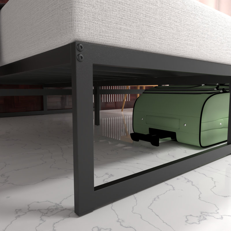 Nap Queen NapQueen Alpha New Metal Platform Bed Frame, Mattress ...