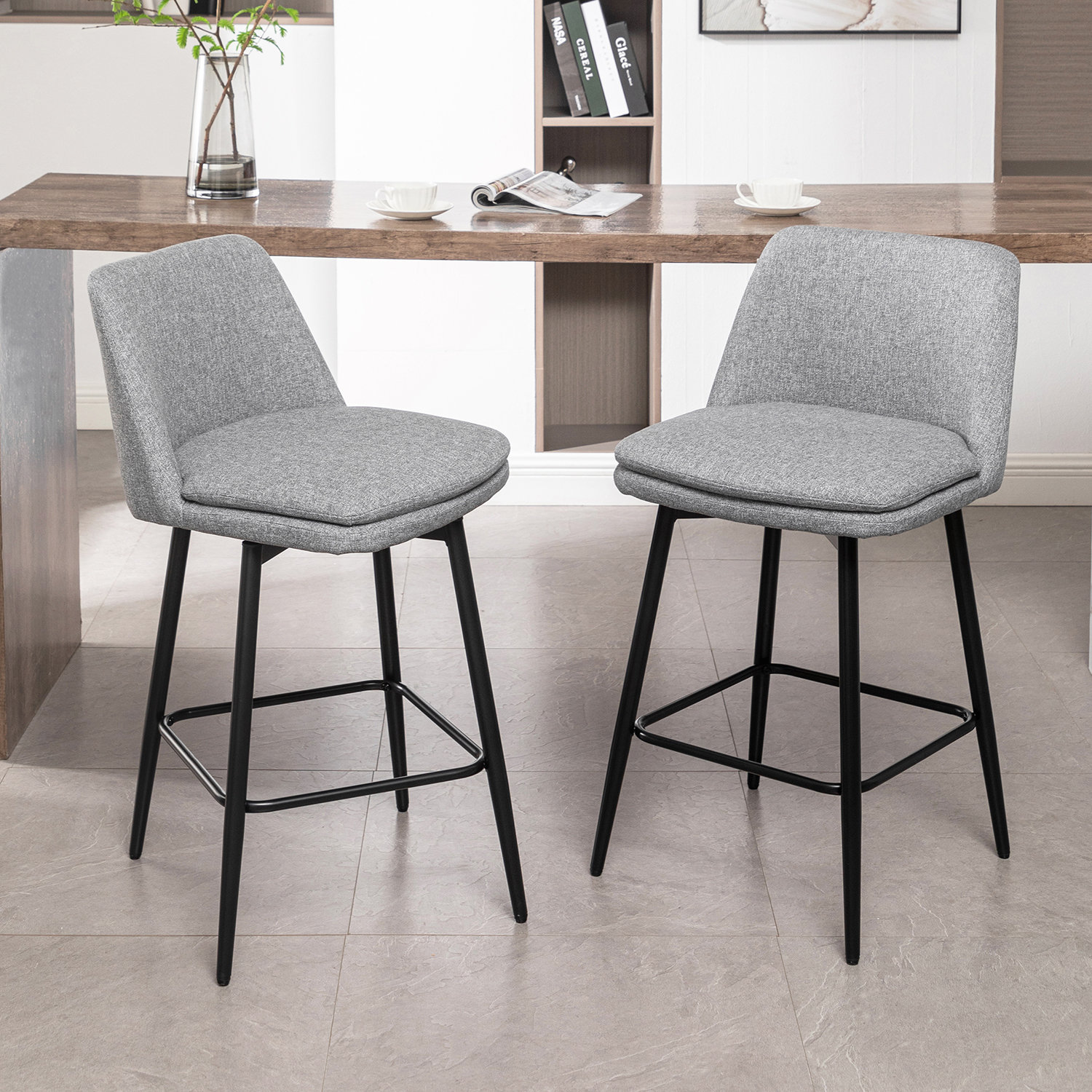 Corrigan Studio® Nazmie Swivel 25.6'' Counter Stool | Wayfair