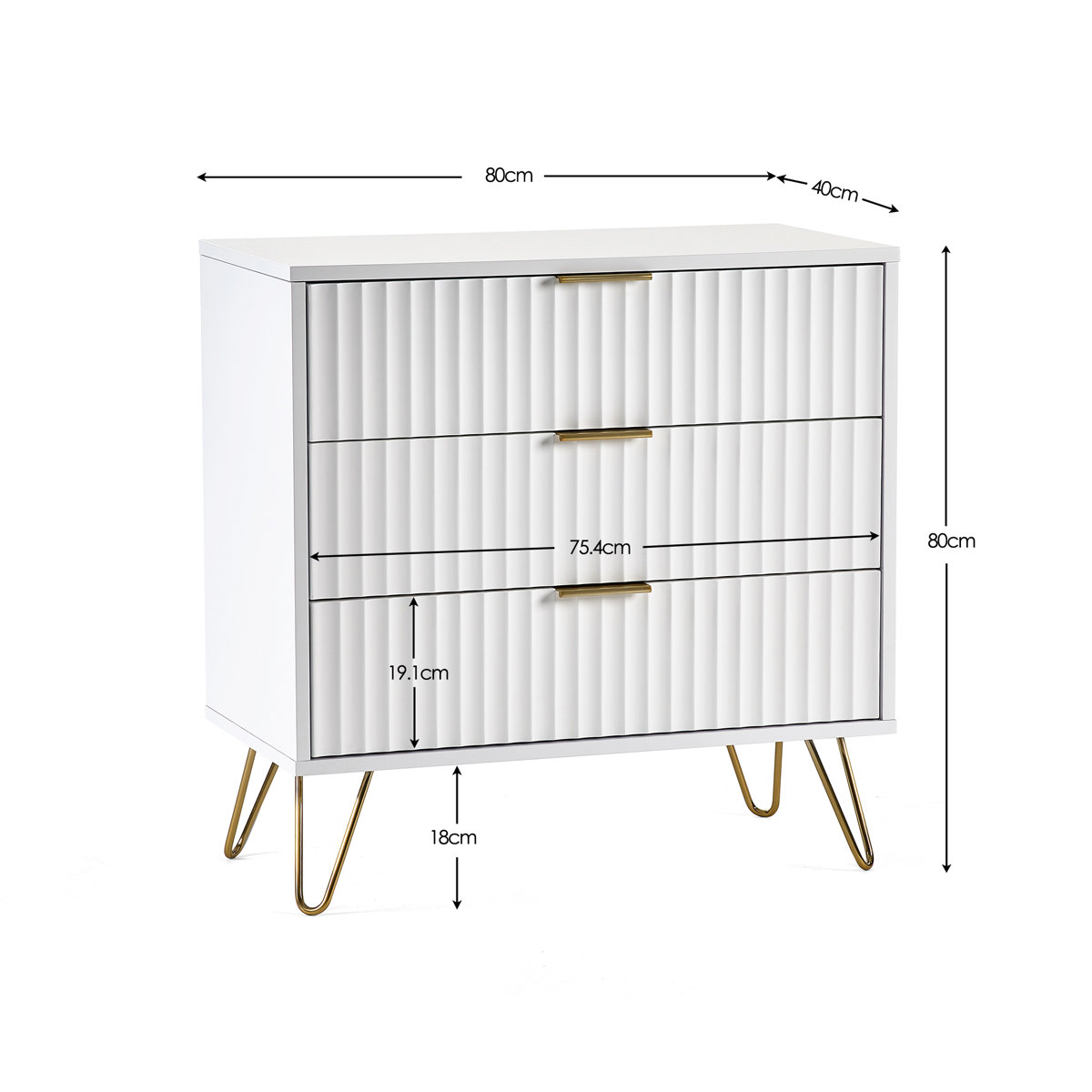 Fairmont Park Brayshaw 3 Drawer 80Cm W Chest Of Drawers & Reviews ...