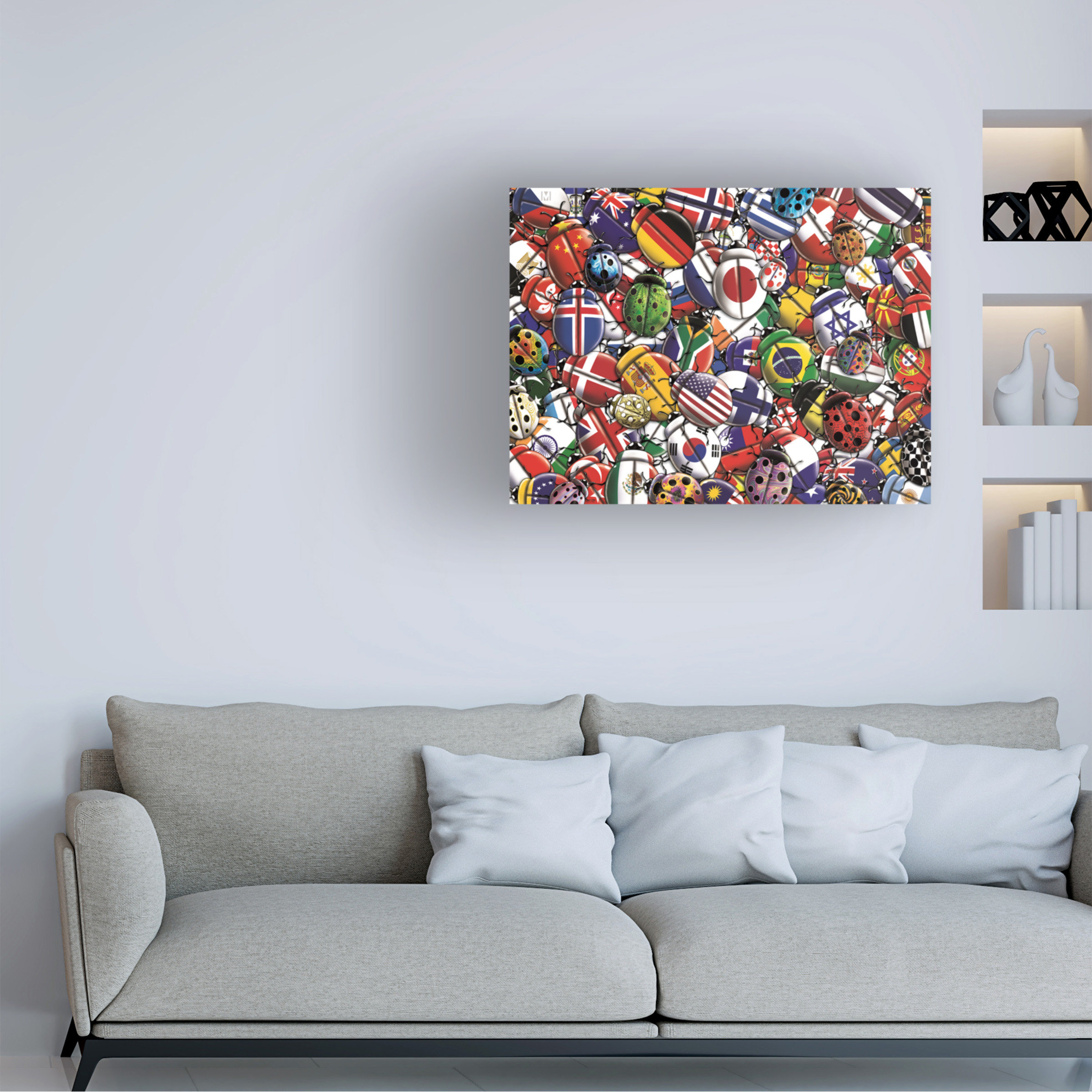 Trinx Michael David Ward Lady Bugs Flags Canvas Art - Wayfair Canada