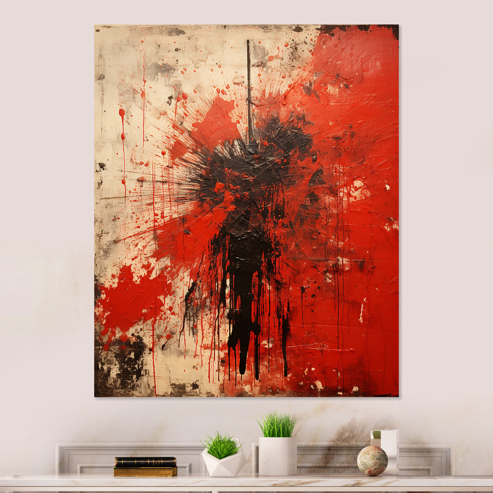 Ivy Bronx Red Brown Medieval Siege Abstract Collages - Abstract ...
