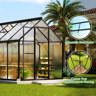 AMERLIFE Walk-in Polycarbonate Greenhouse With Aluminum Frame, 2 ...