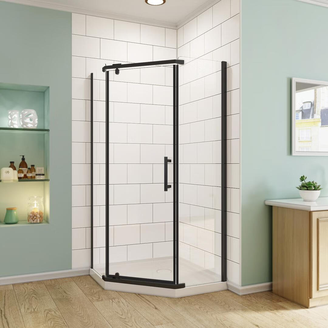 Hydrave 38"W*38"D*72"H Neo-Angle Corner Shower Enclosure, Pivot Shower ...