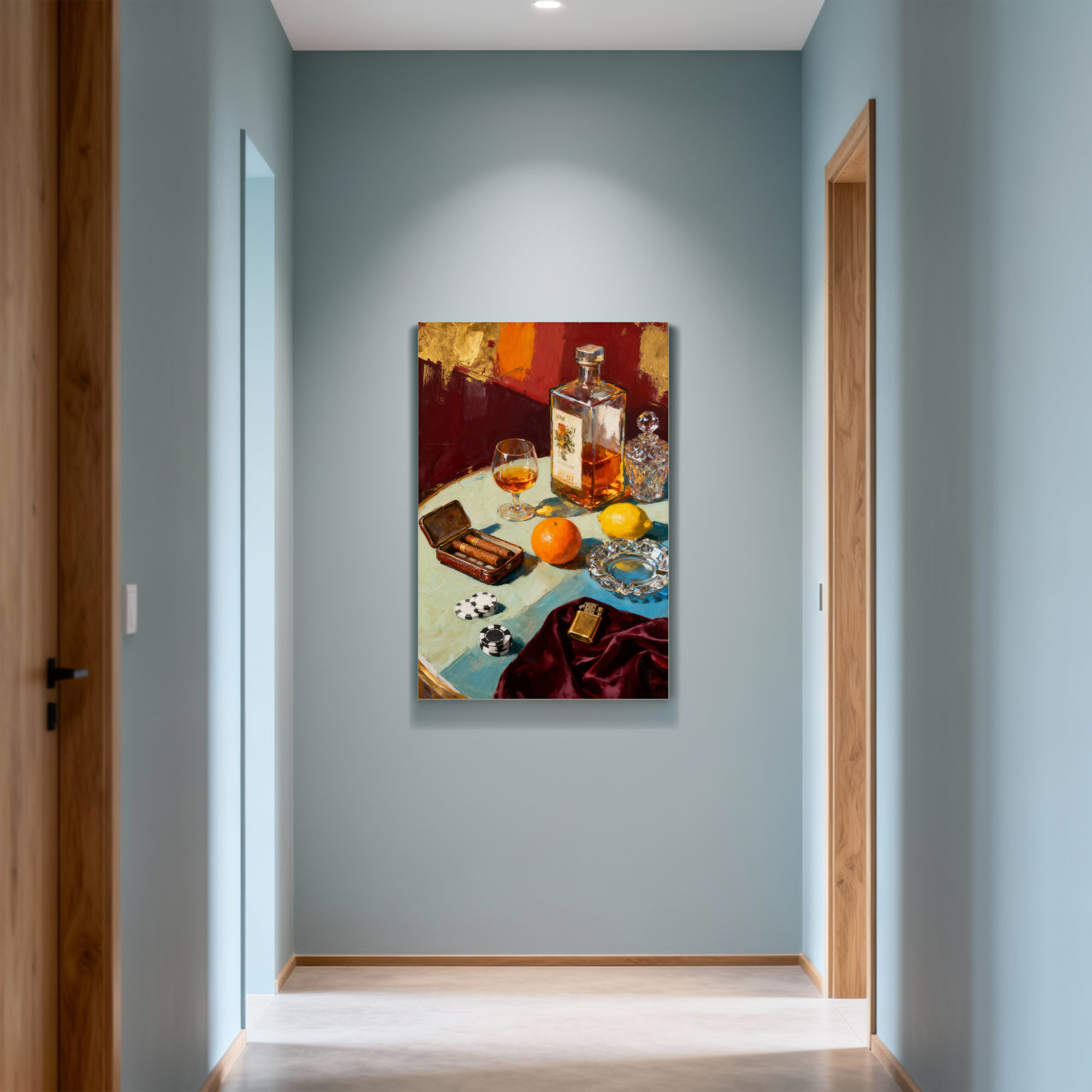 Astoria Grand Fashion Still Life With Whiskey And Cigars | Wayfair