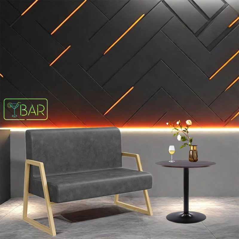 Canadian Linen Restaurant Bar Coffee Shop Modern Bench Faux Leather ...