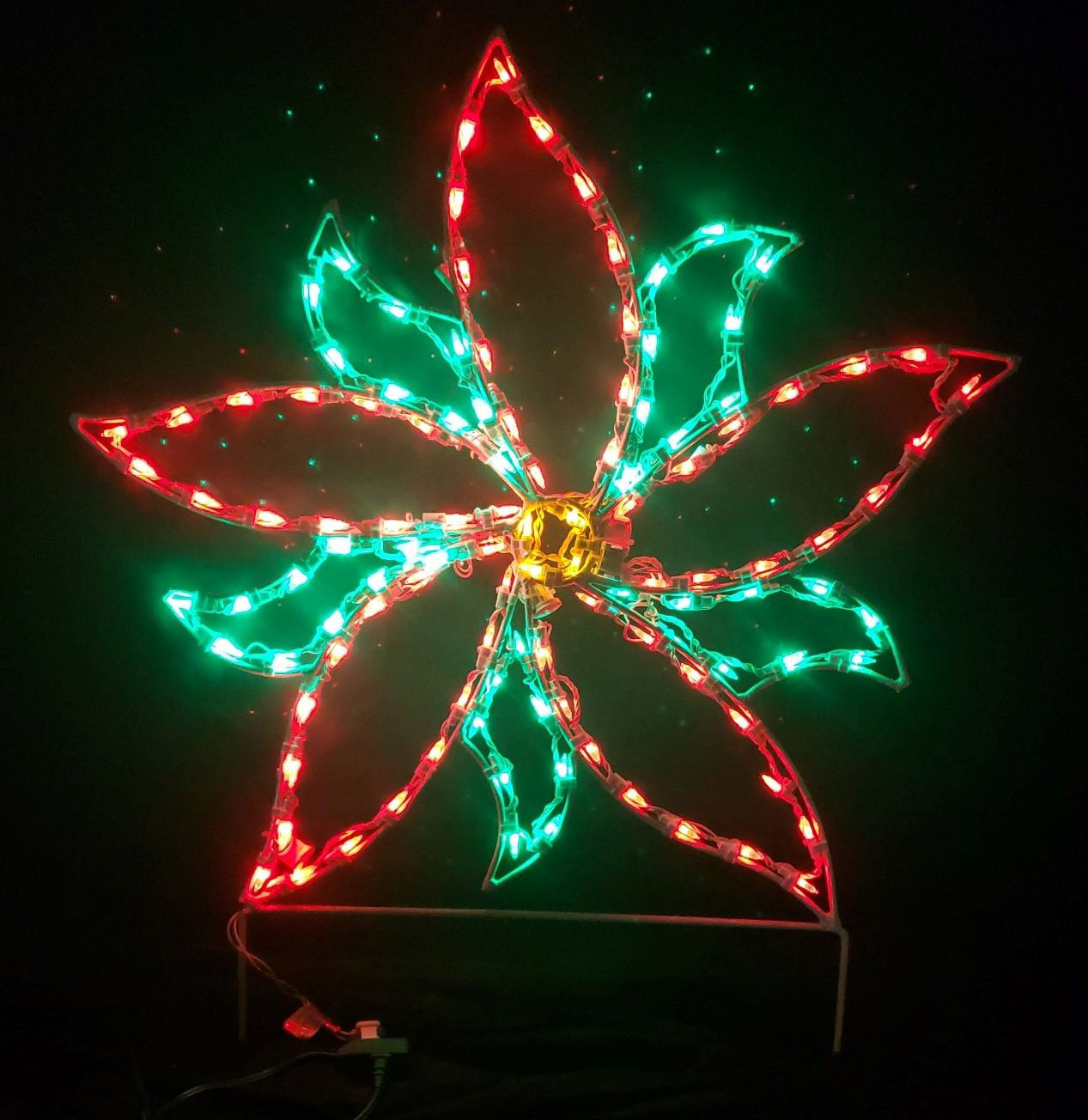 Lori's Lighted D'Lites Large Poinsettia Holiday Lighted Display ...