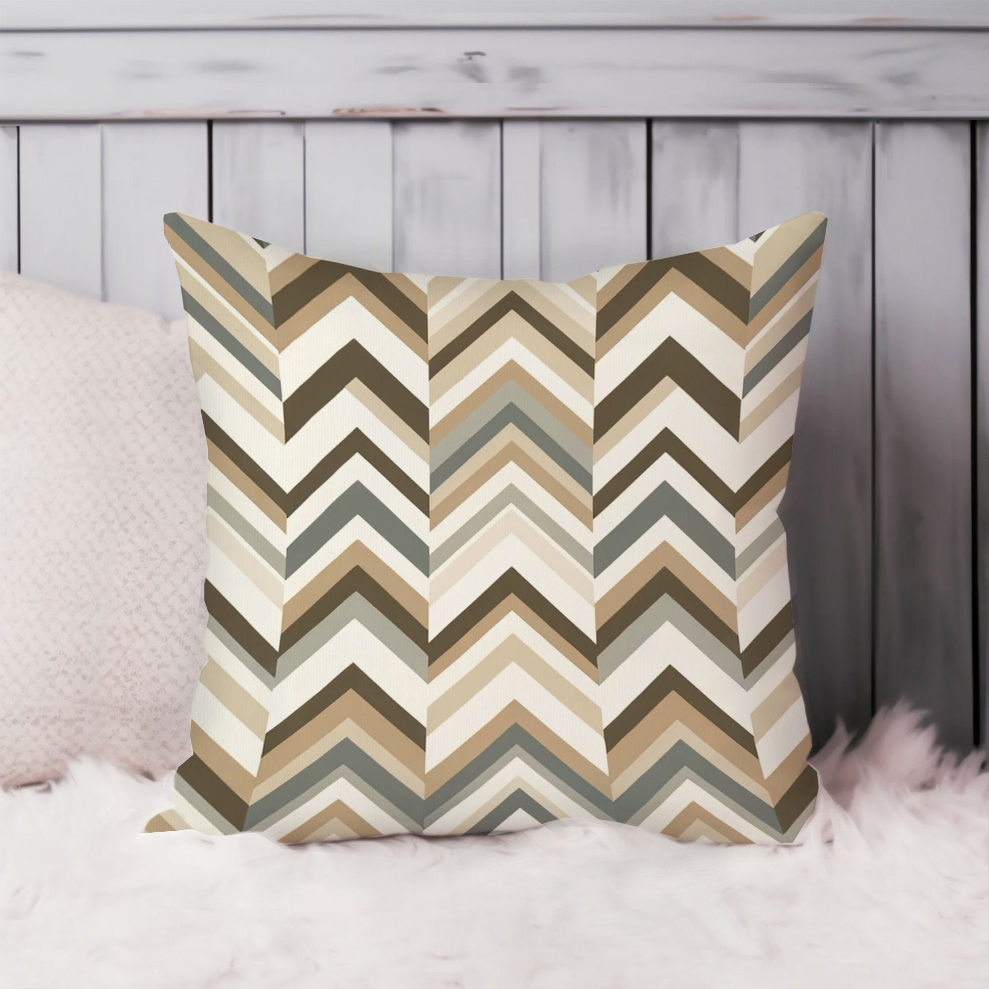 Ethan Taylor Abstract Retro Beige Chevron Zig Zag Pattern Scandinavian ...