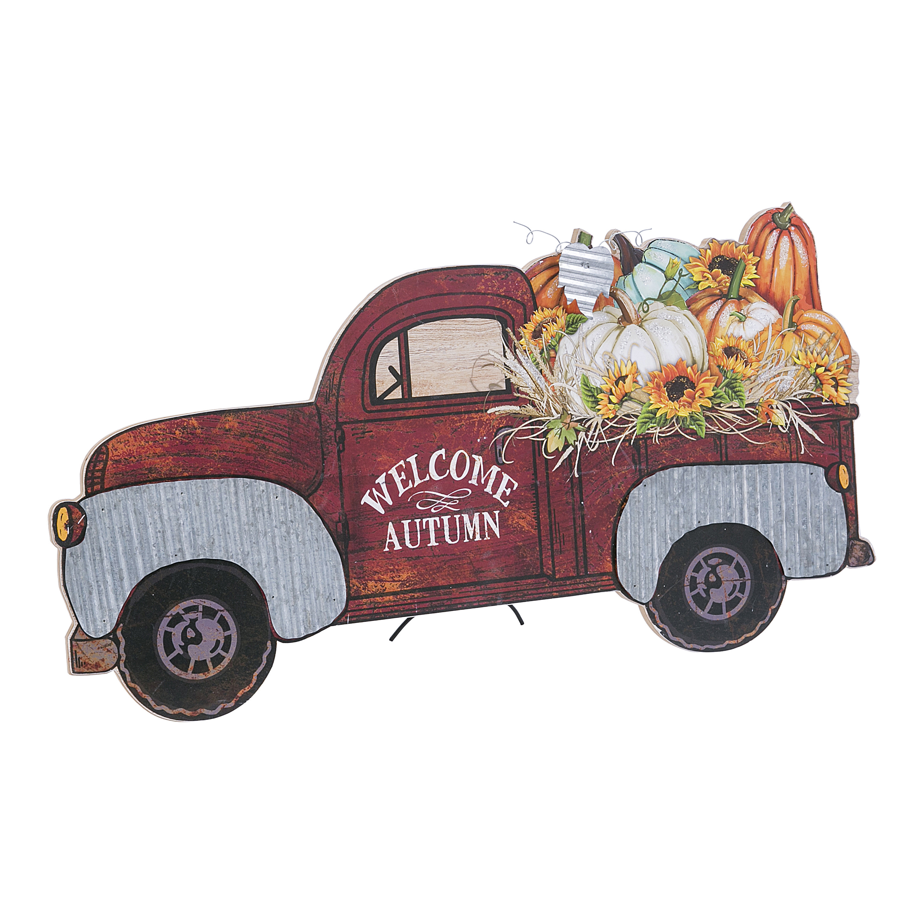 The Holiday Aisle® Wood Holiday Harvest Pumkpin Truck | Wayfair